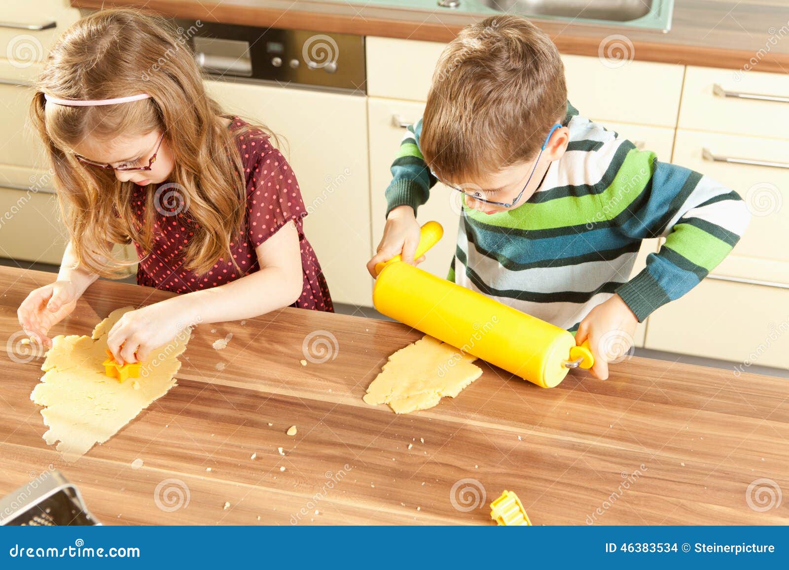 Kids are baking stock photo. Image of preparations, goods - 46383534
