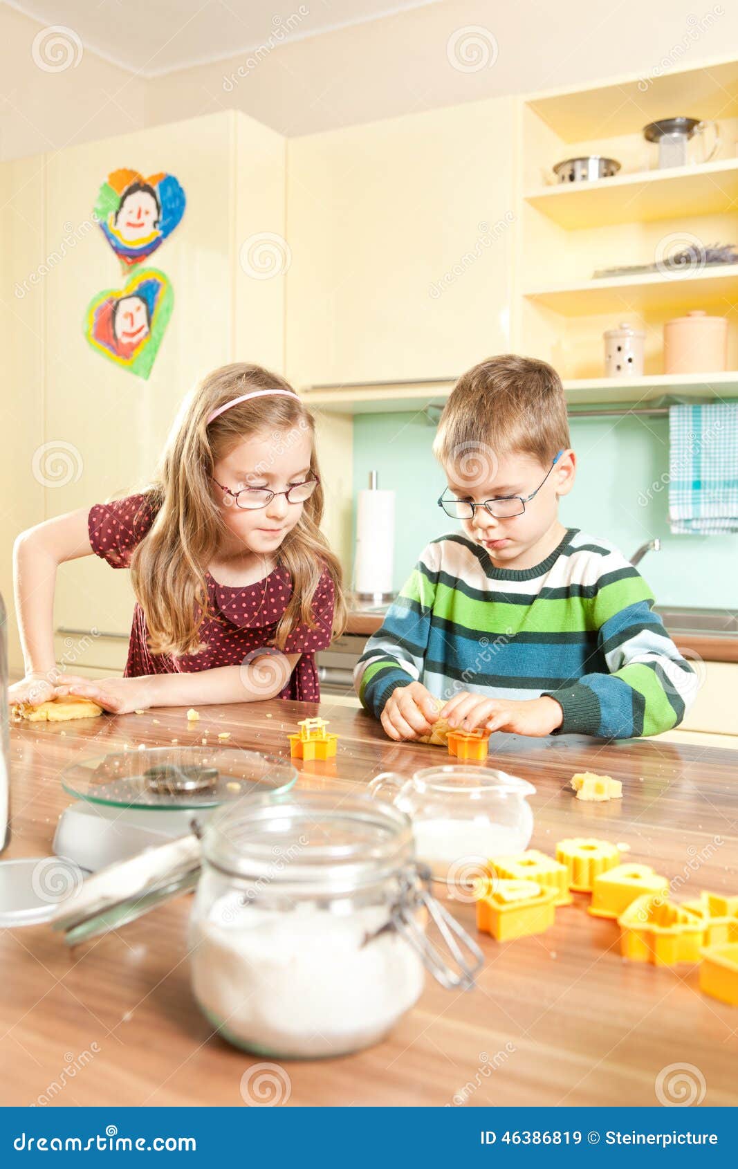 Kids are baking stock image. Image of cookie, rollers - 46386819