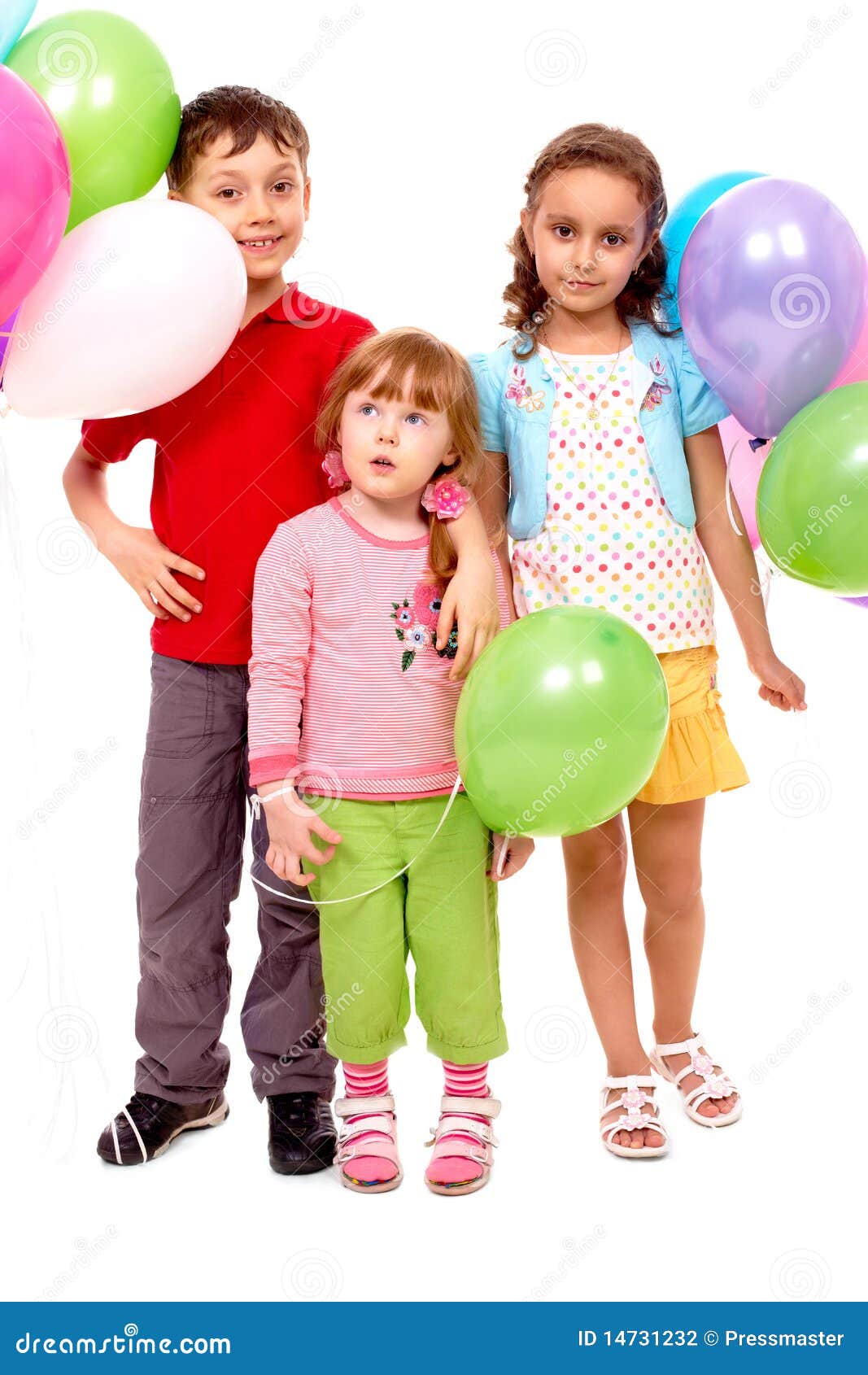 Kids with balloons stock photo. Image of balloon, adorable - 14731232
