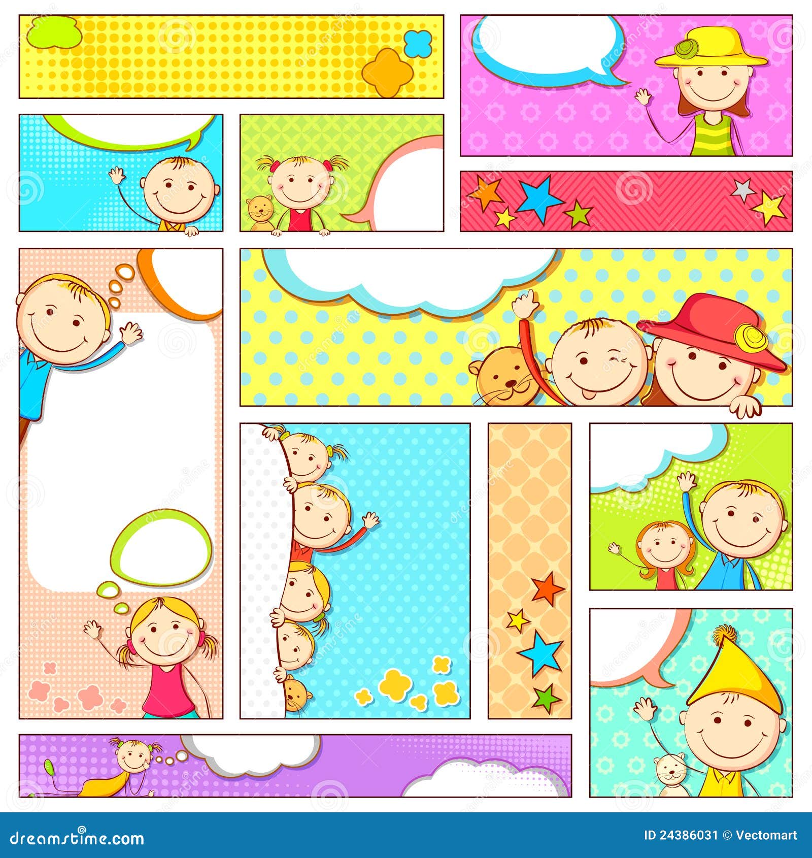 Kids Banner stock vector. Illustration of bubble, editable - 24386031