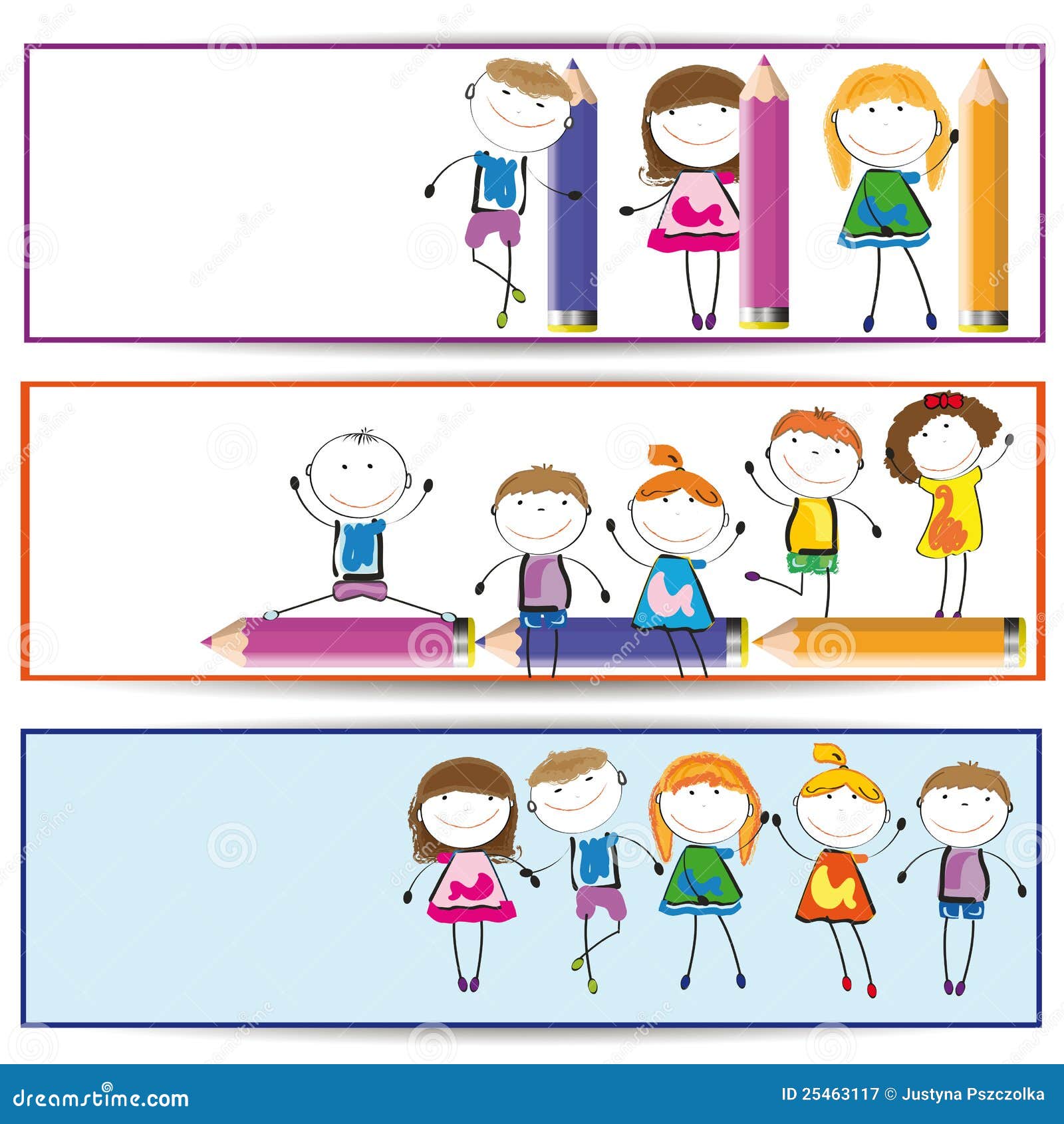 Kids banner stock vector. Illustration of healthy, kids - 25463117