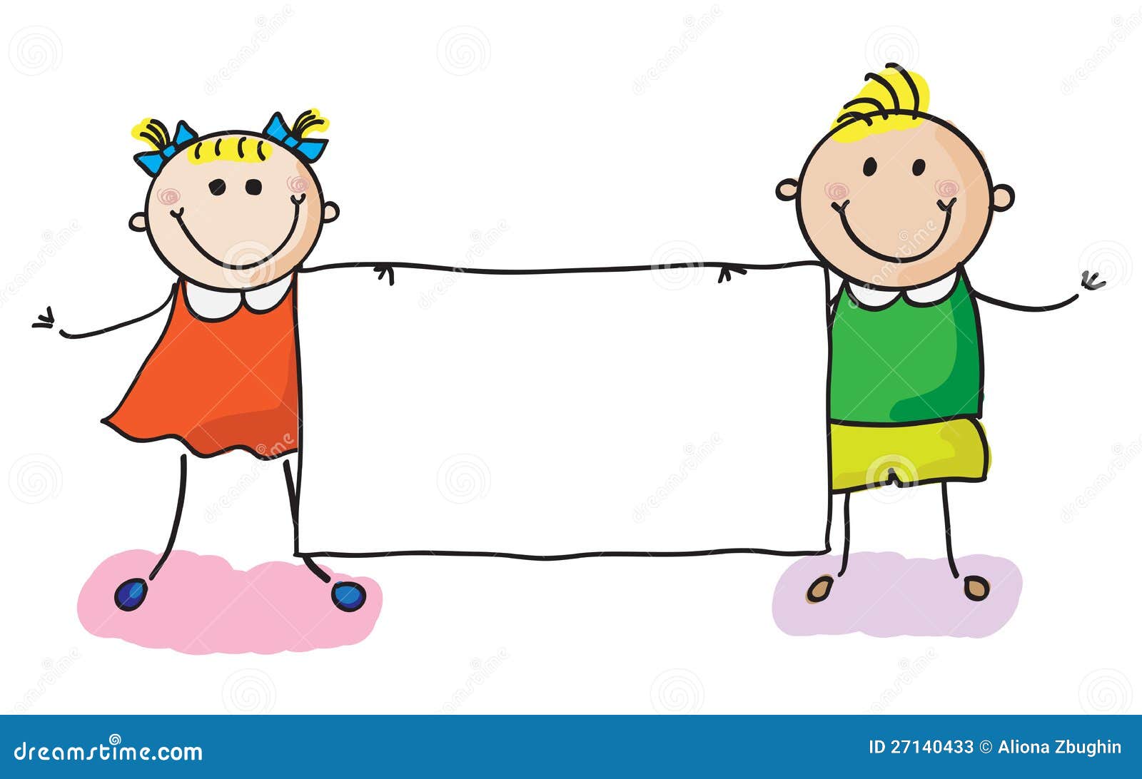 Kids with banner stock vector. Illustration of banner - 27140433