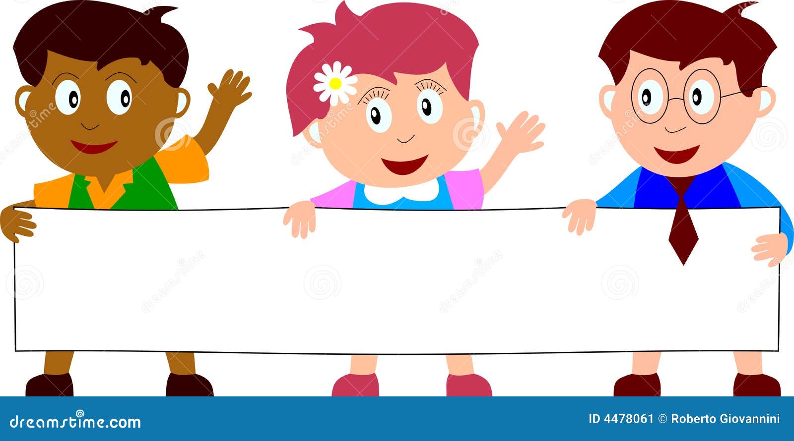 Kids & Banner [3] stock vector. Illustration of boys - 4478061