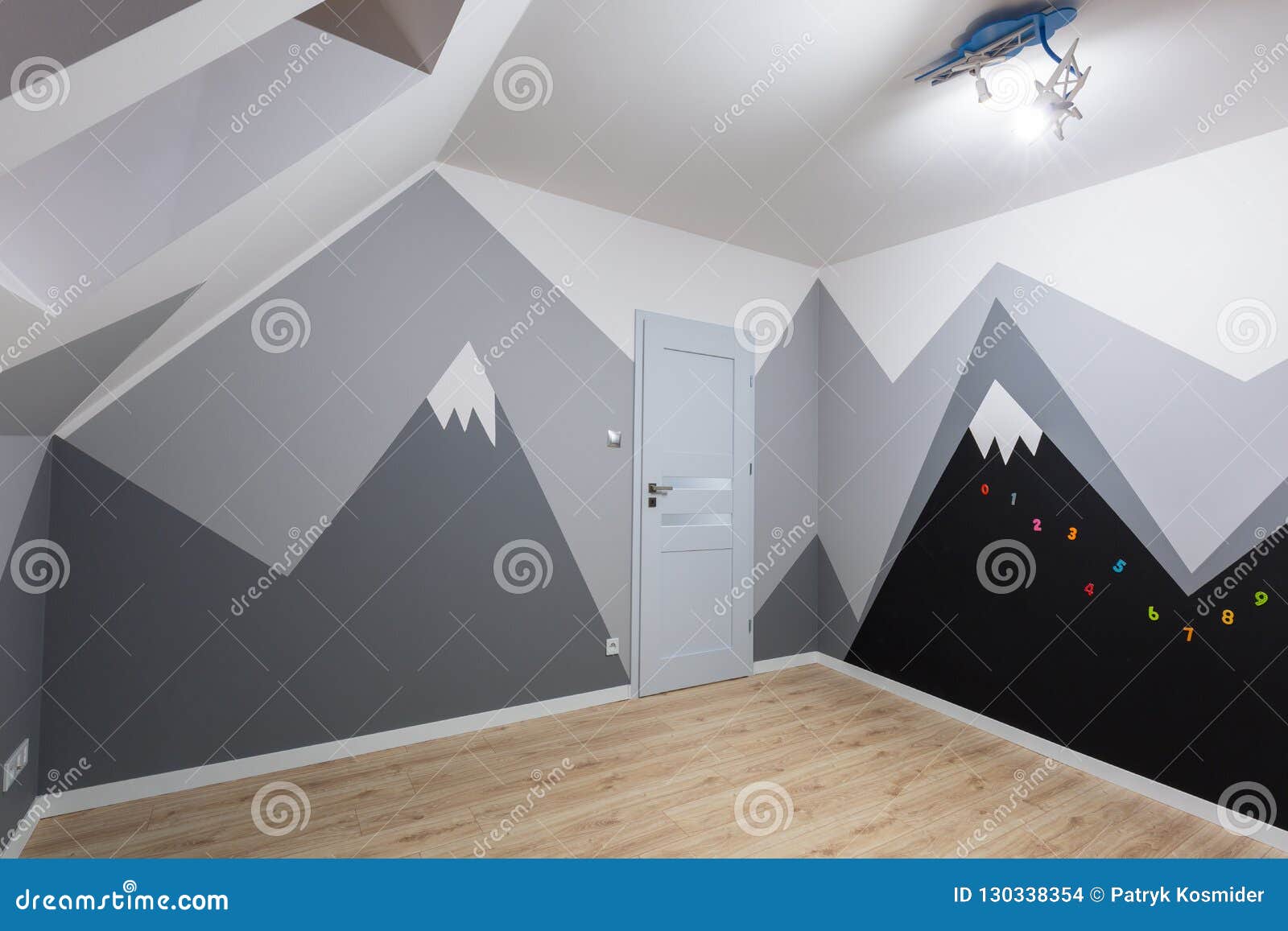 Kids Bedroom with Mountains Chalkboard Paint Stock Photo - Image of ... Kids Bedroom with Mountains Chalkboard Paint Stock Photo - Image of ...