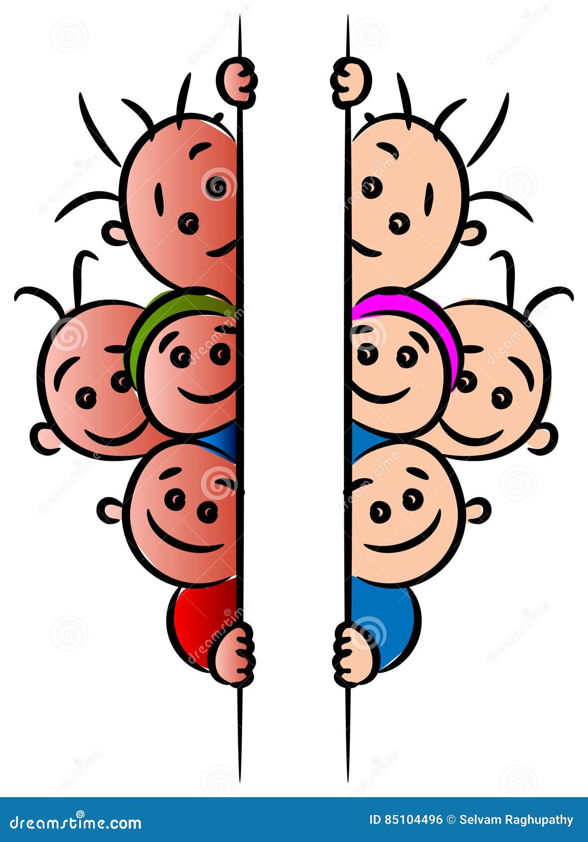 Kids behind a Banner stock vector. Illustration of drawing - 85104496