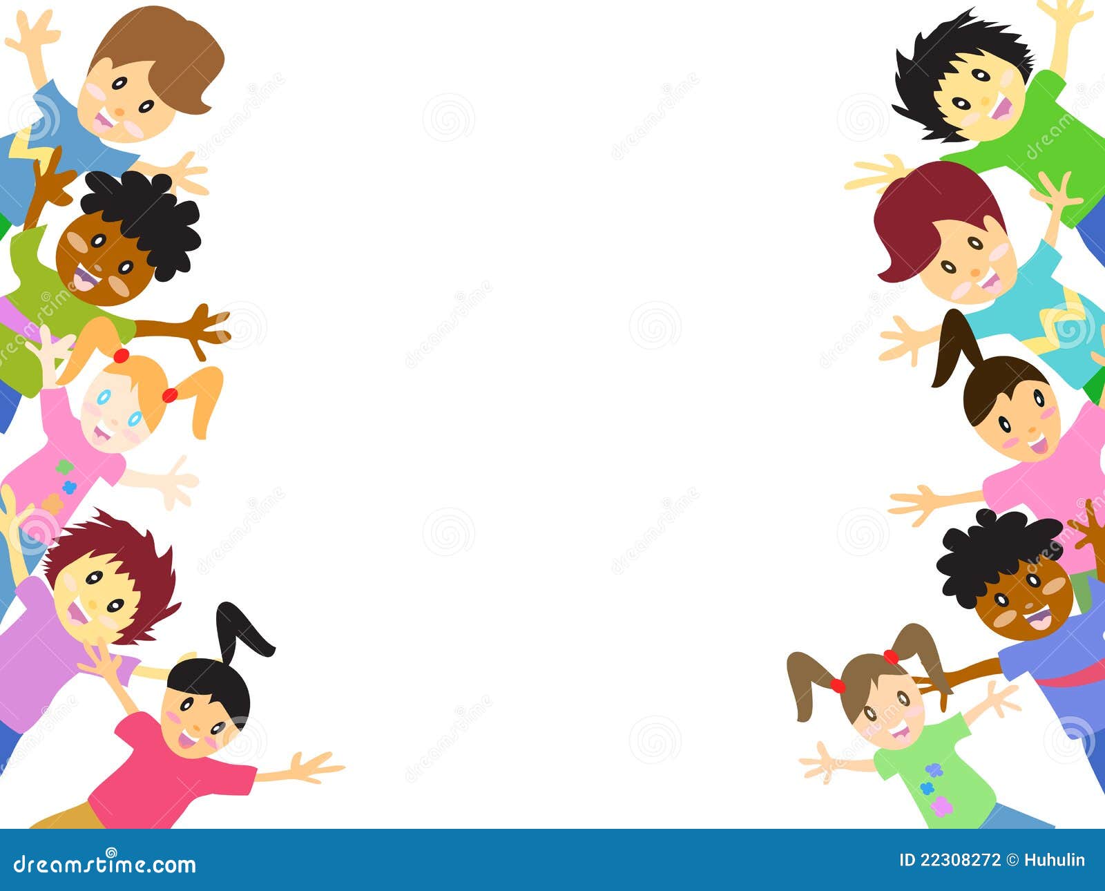 Kids Behind A Banner Vector Illustration | CartoonDealer.com #85104496