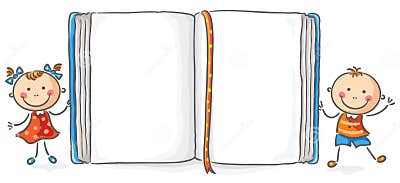 Kids with a big book stock vector. Illustration of standing - 44606988