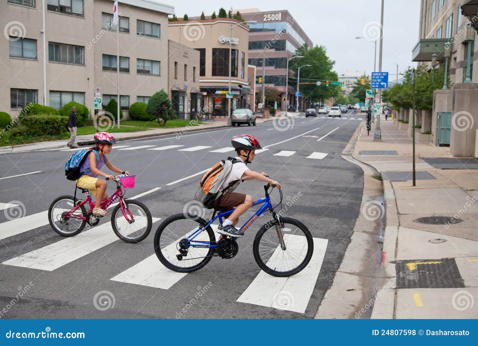 Kids Biking to School editorial stock photo. Image of children - 24807598