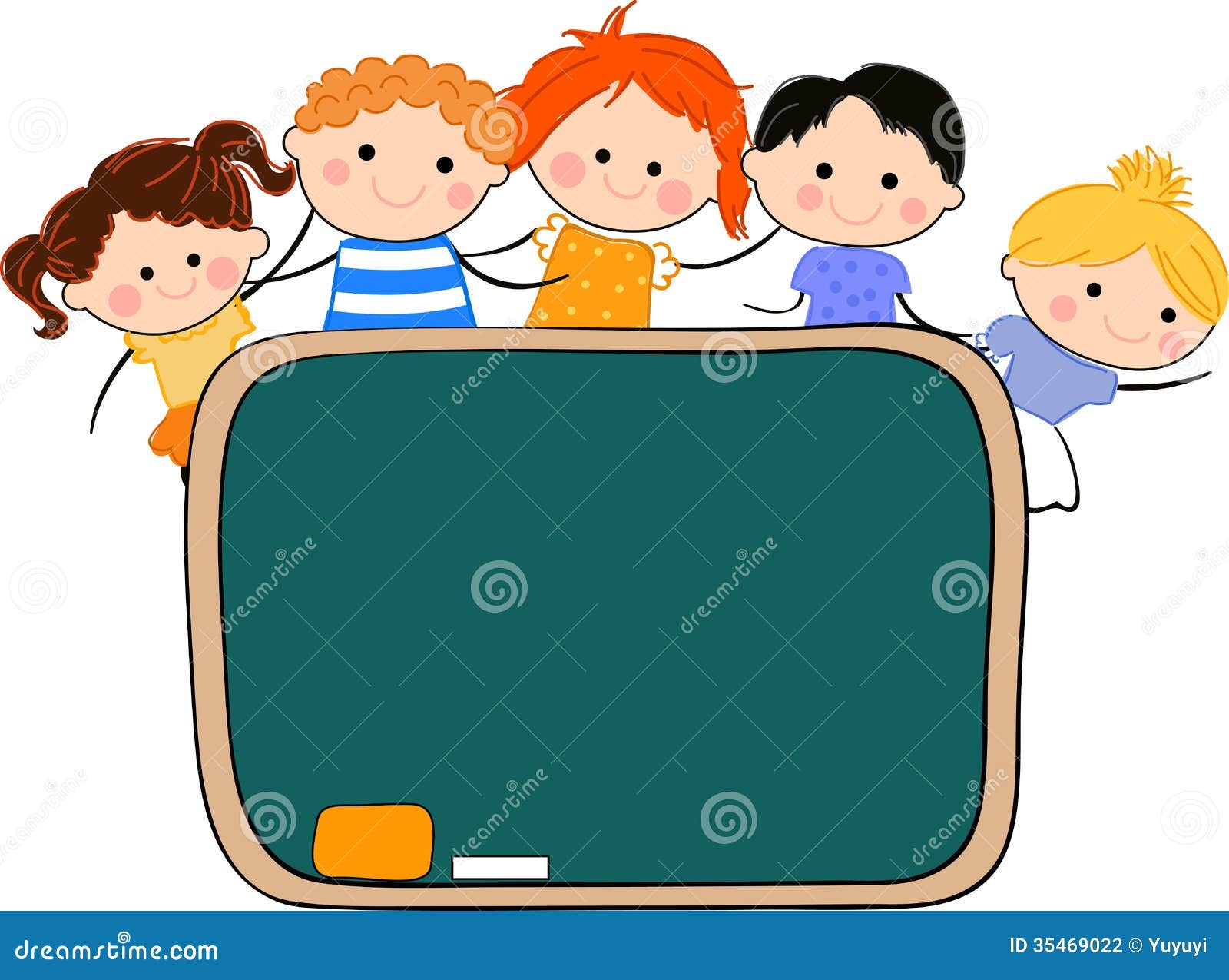 Kids and blackboard stock vector. Illustration of happiness - 35469022