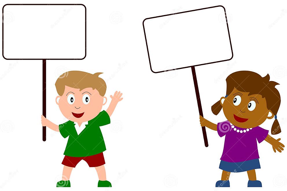 Kids and Blank Sign [2] stock vector. Illustration of education - 6326852