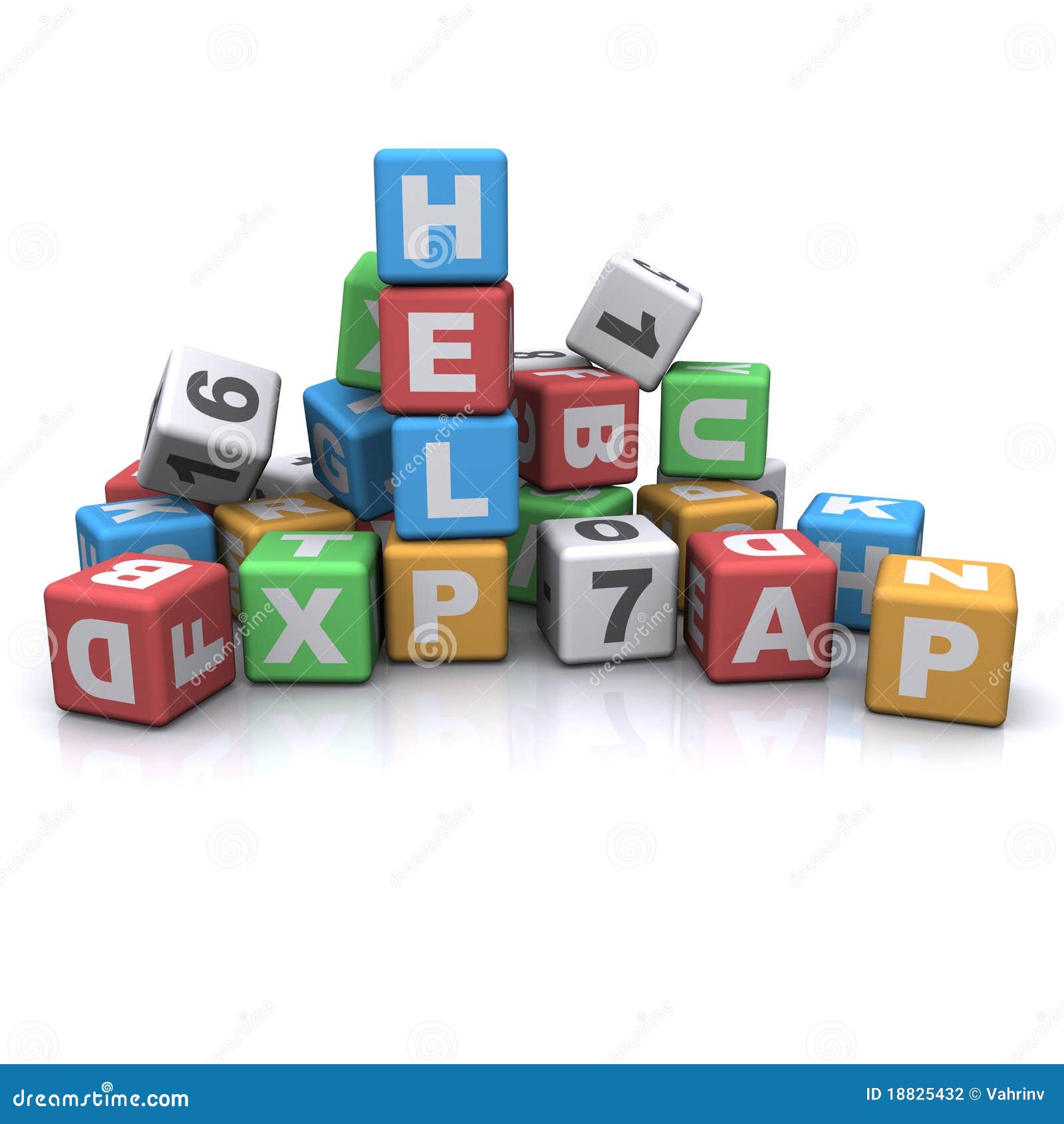 Kids block alphabet. help. stock illustration. Illustration of ...