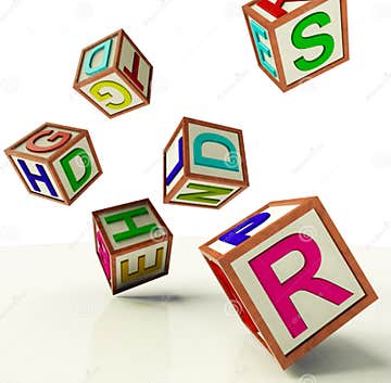 Kids Blocks Falling As Symbol for Education Stock Illustration ...