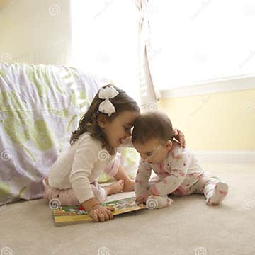 Kids with book. stock photo. Image of home, cute, book - 2284468