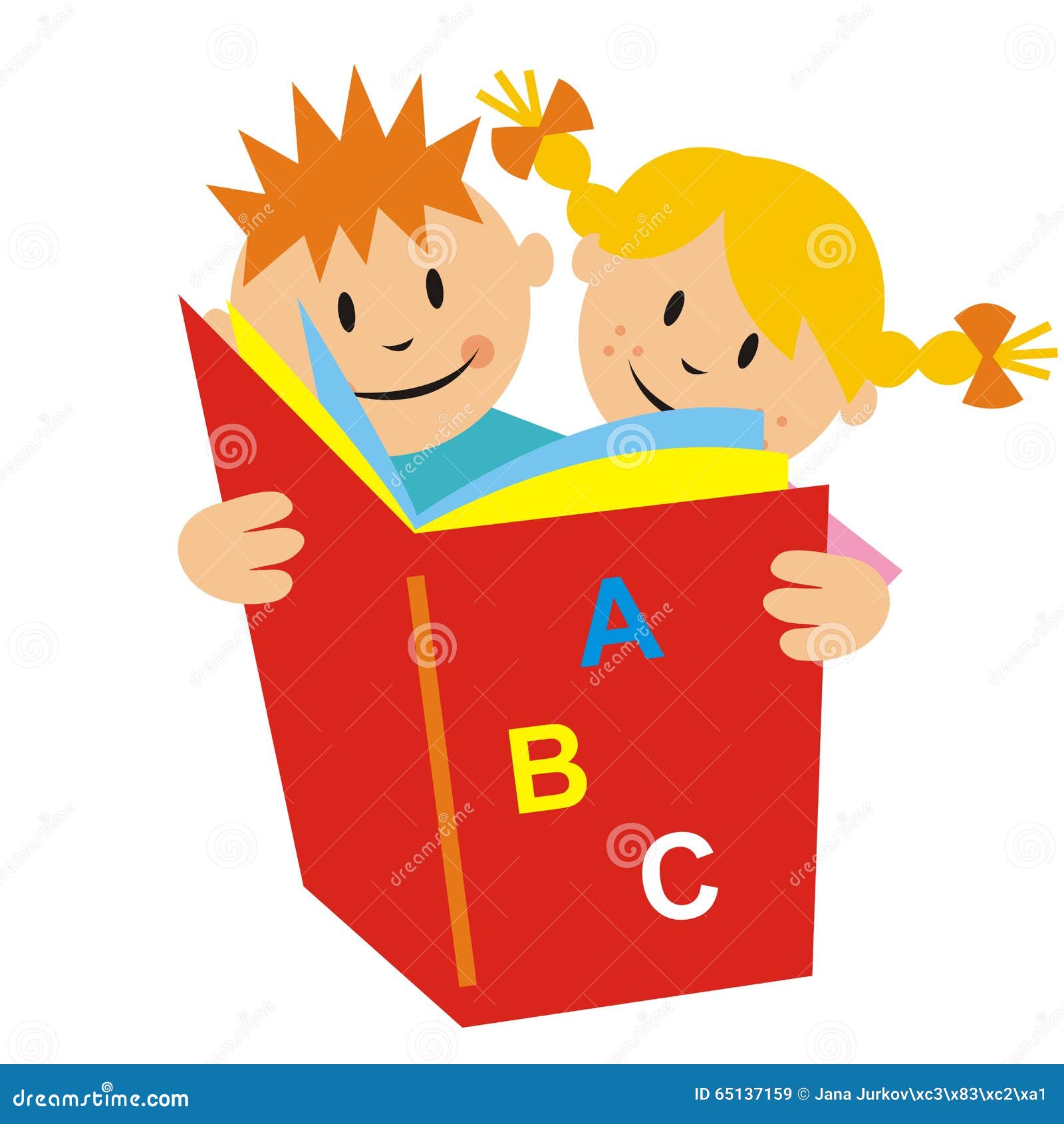 Kids and book stock vector. Illustration of book, look - 65137159