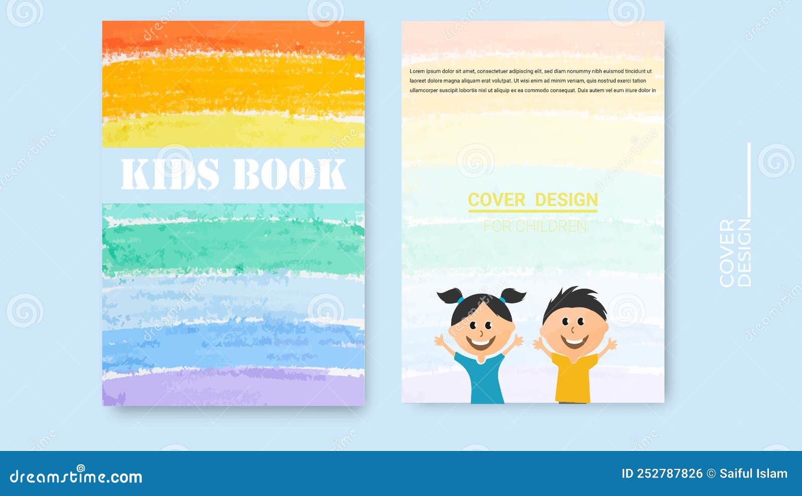 Kids Books Cover Deisgn stock vector. Illustration of creative - 252787826