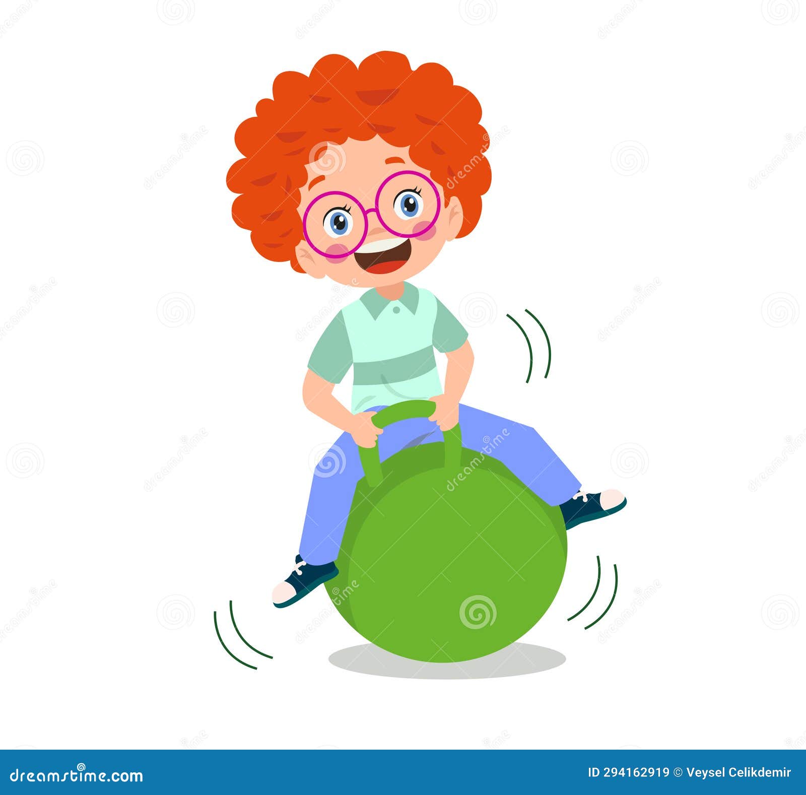Kids Bouncing on Hopper Ball Stock Vector - Illustration of cartoon ...
