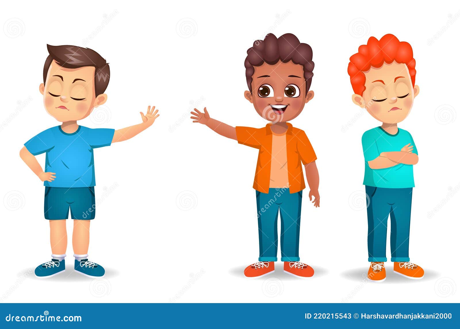 Kids Boys Angry with Each Other Vector Stock Vector - Illustration of ...