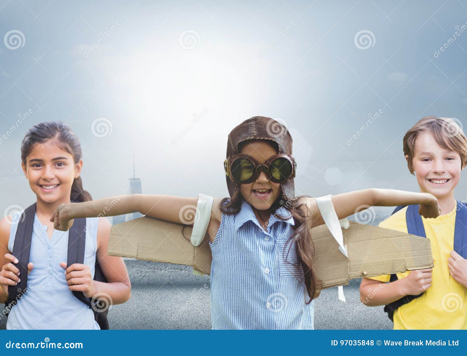 Kids with Bright Background Stock Photo - Image of class, connection ...
