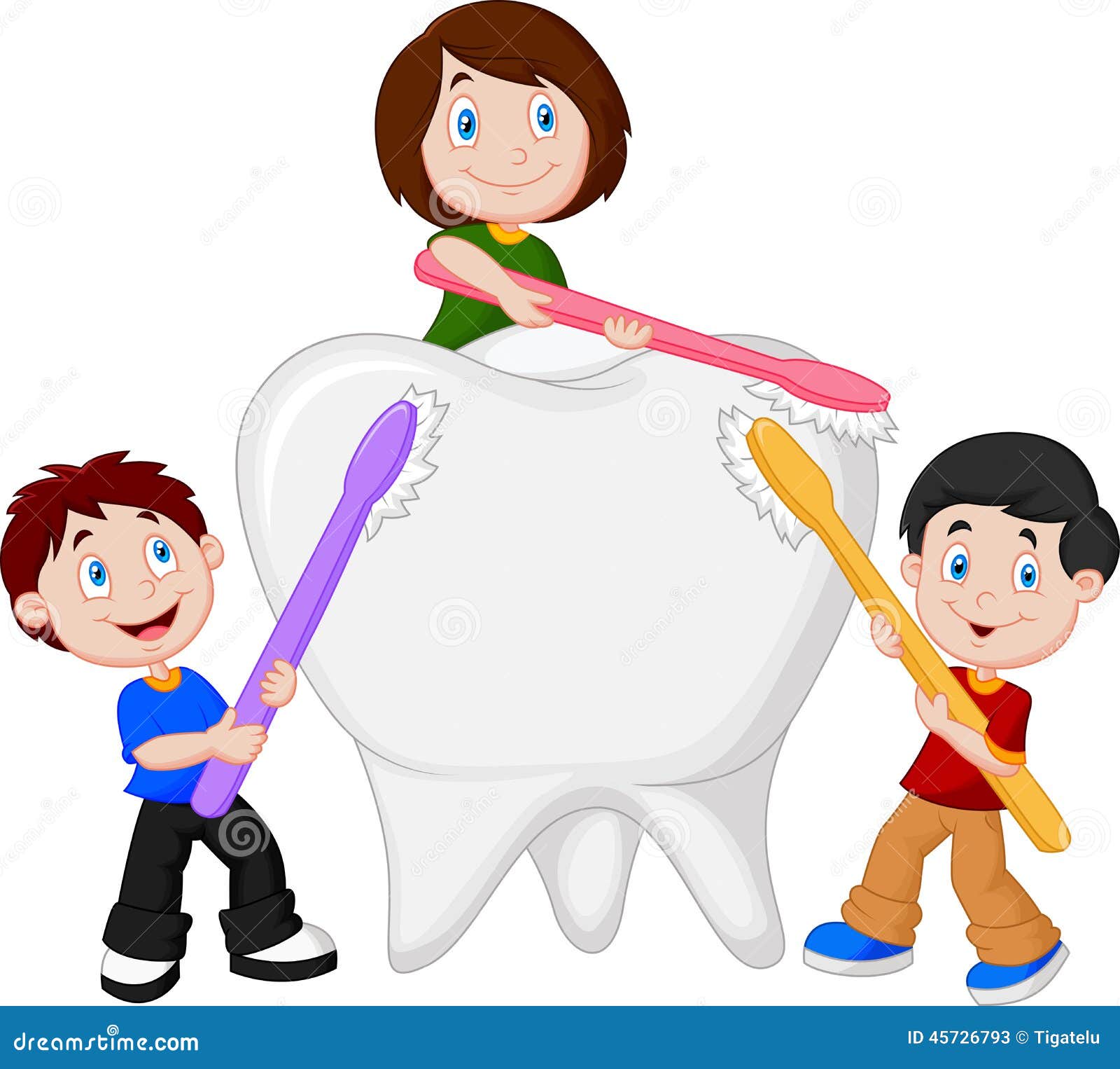 White Tooth 3D Model With Virus, Germs, Fungi, Bacteria Object. Stain ...