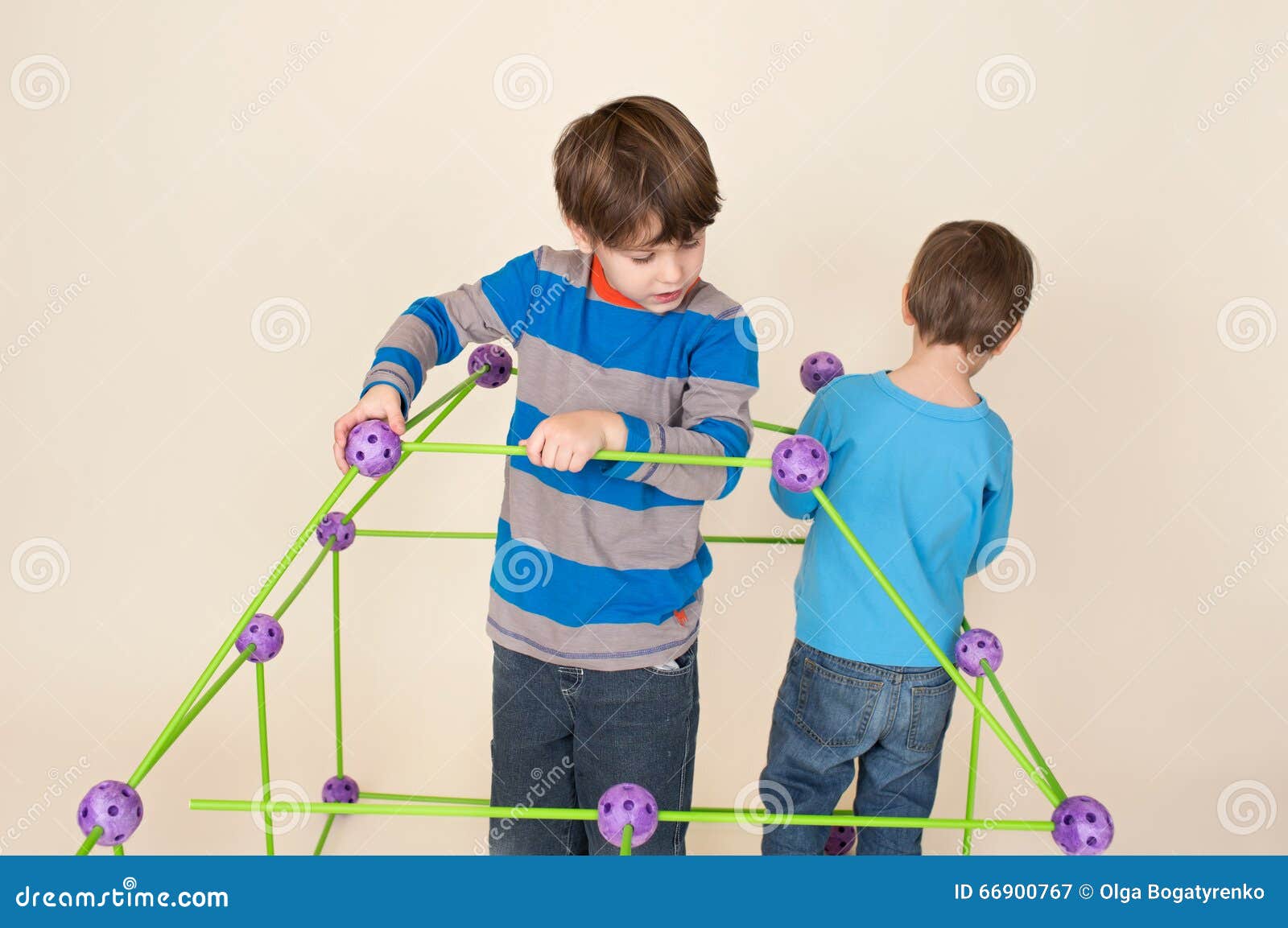 Kids Building a Fort and Sharing Stock Image - Image of interactive ...