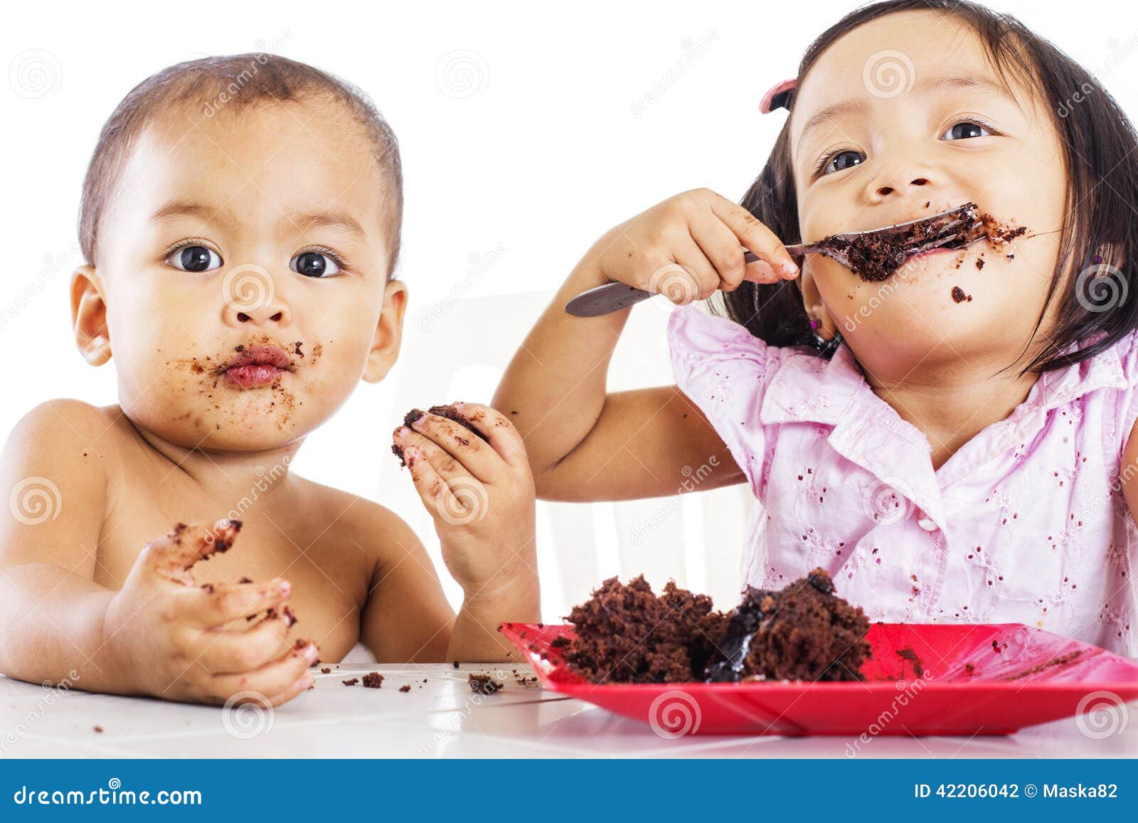 Kids with Cake stock photo. Image of toddler, happy, asian - 42206042