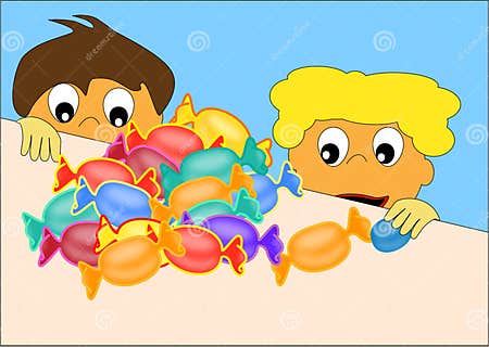 Kids and candy stock vector. Illustration of colors, candy - 14510779