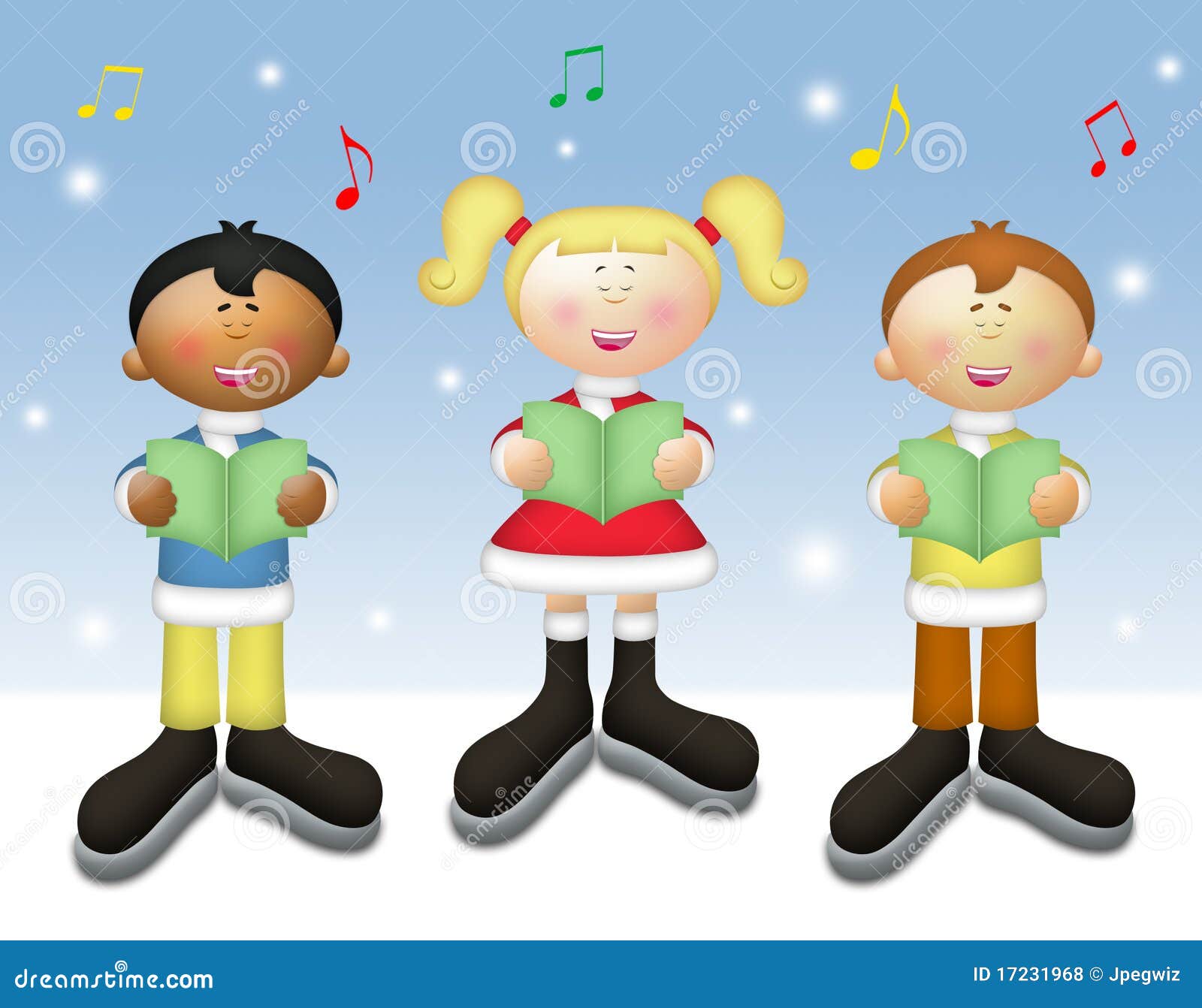 Kids Caroling stock illustration. Illustration of claus - 17231968