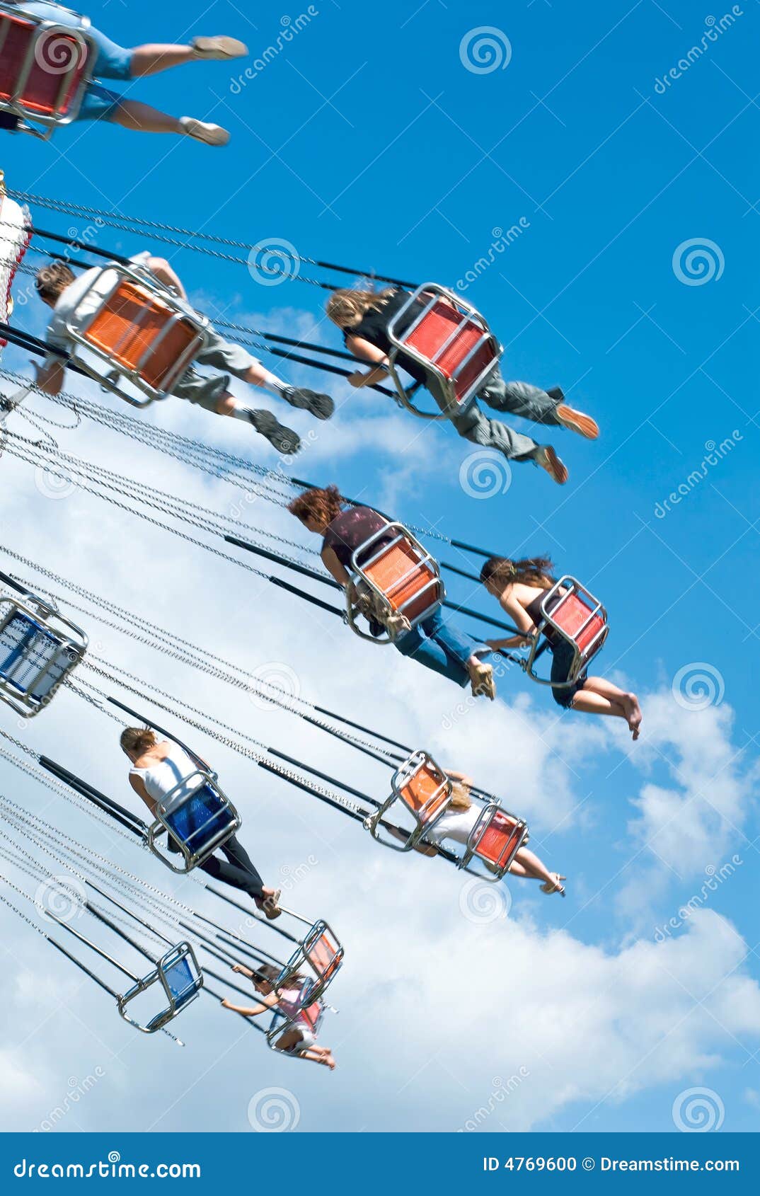 Kids on carousel stock photo. Image of fairground, funfair - 4769600