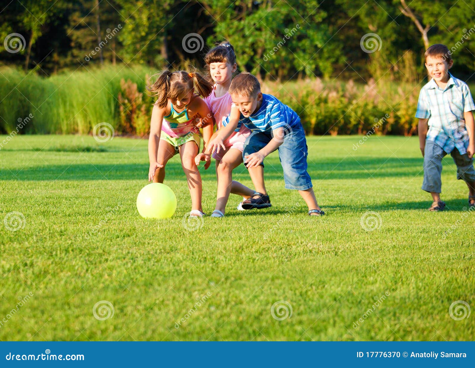 Kids catching the ball stock photo. Image of kids, ball - 17776370