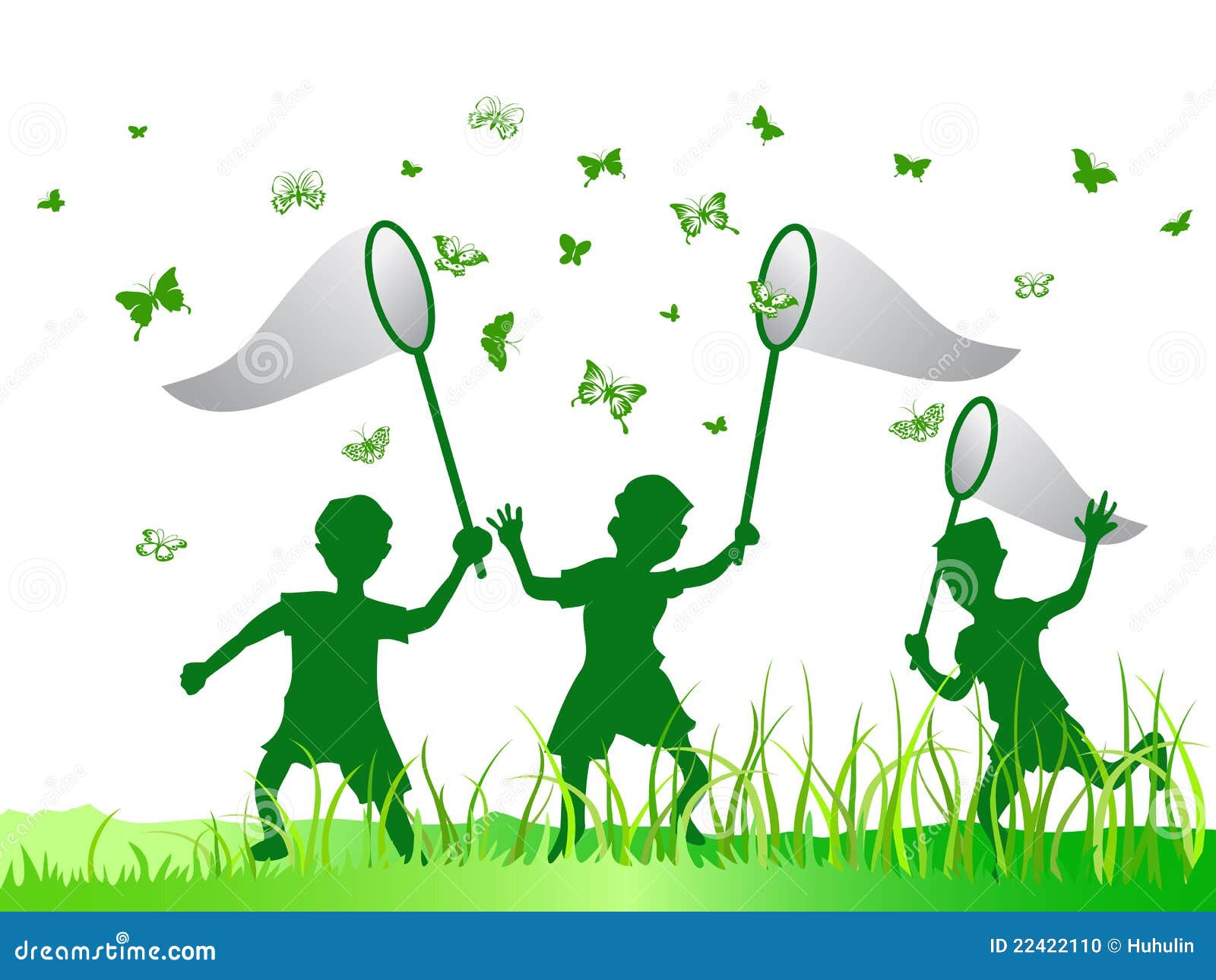 Kids Catching Butterfly Stock Photo - Image: 22422110