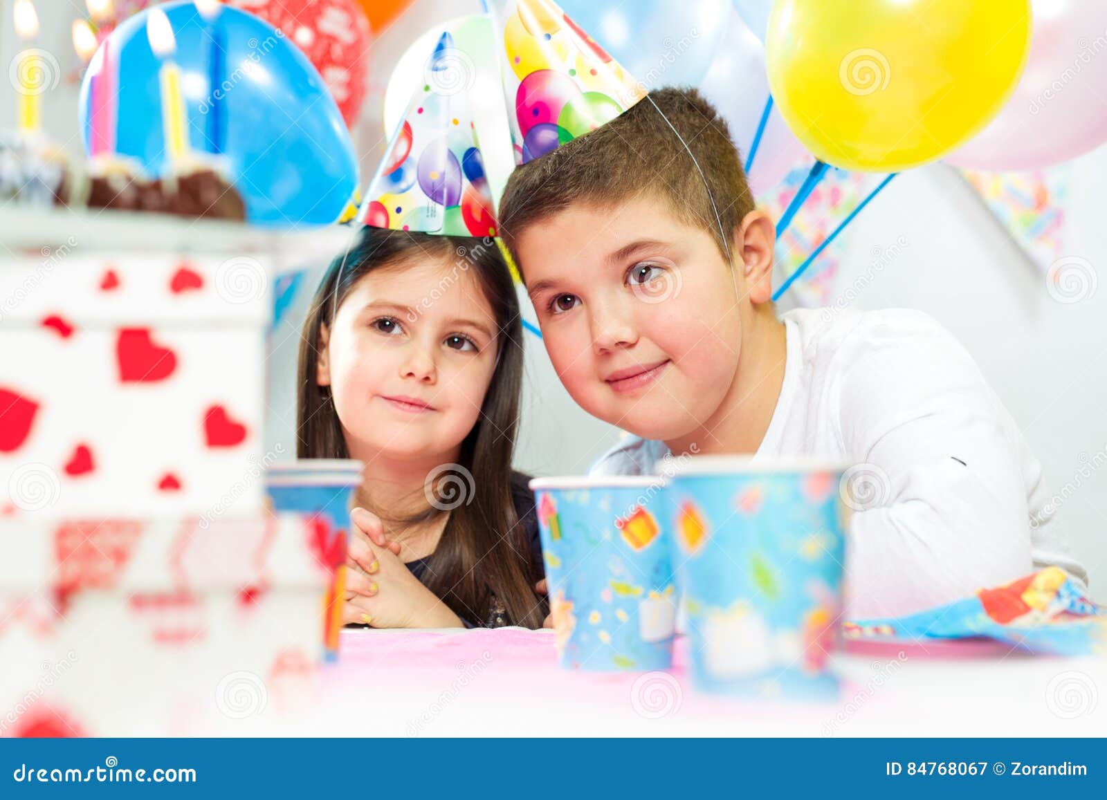 Kids Celebrating Birthday Party Stock Image - Image of people, party ...