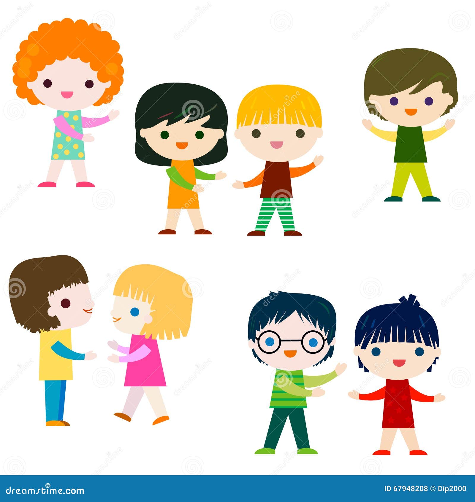 Kids character set stock vector. Illustration of design - 67948208