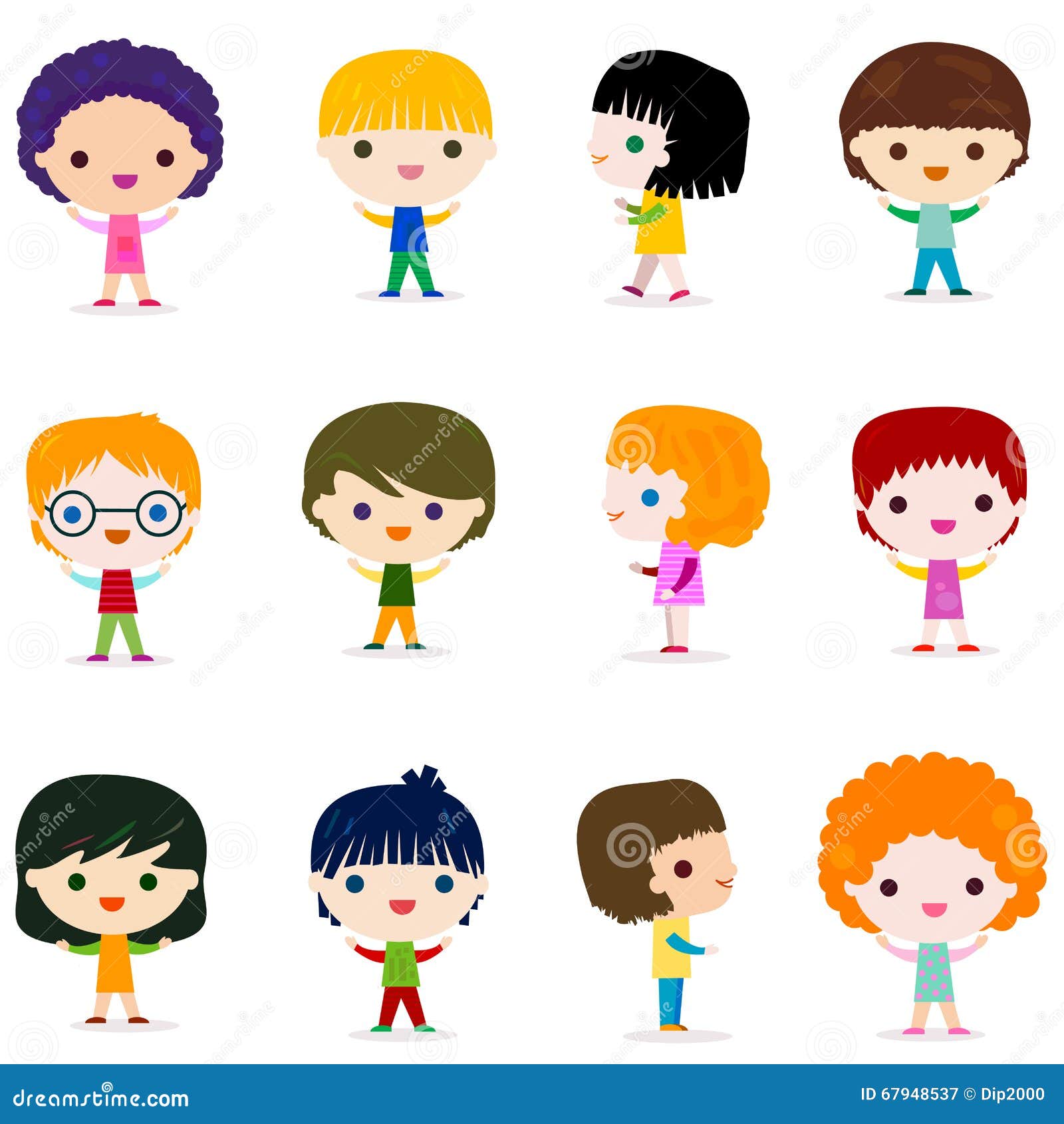 Kids character set stock vector. Illustration of leisure - 67948537