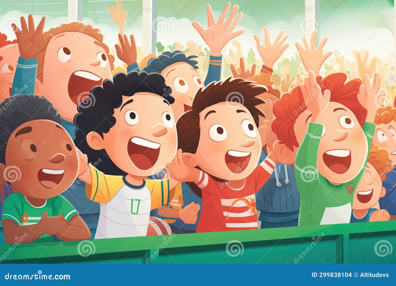 Kids Cheering and Clapping at a Soccer Game Stock Photo - Image of ...