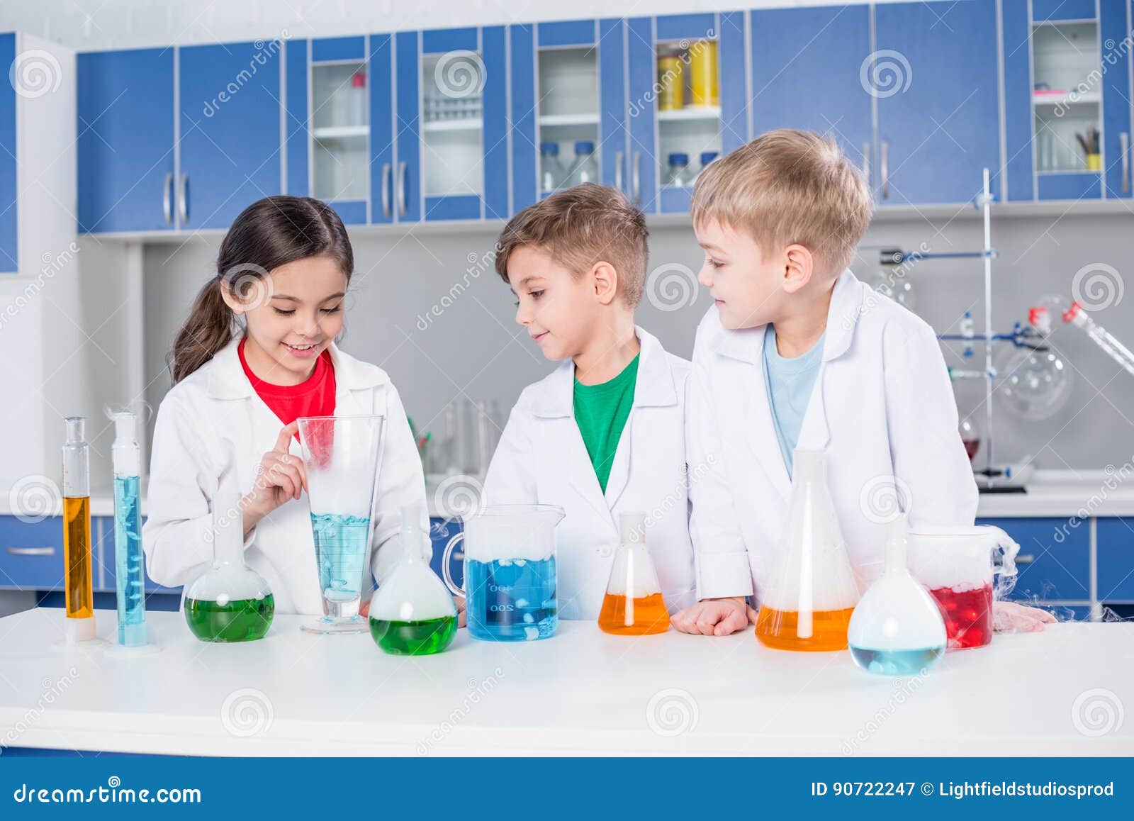 Kids in chemical lab stock image. Image of tuition, schoolchildren ...