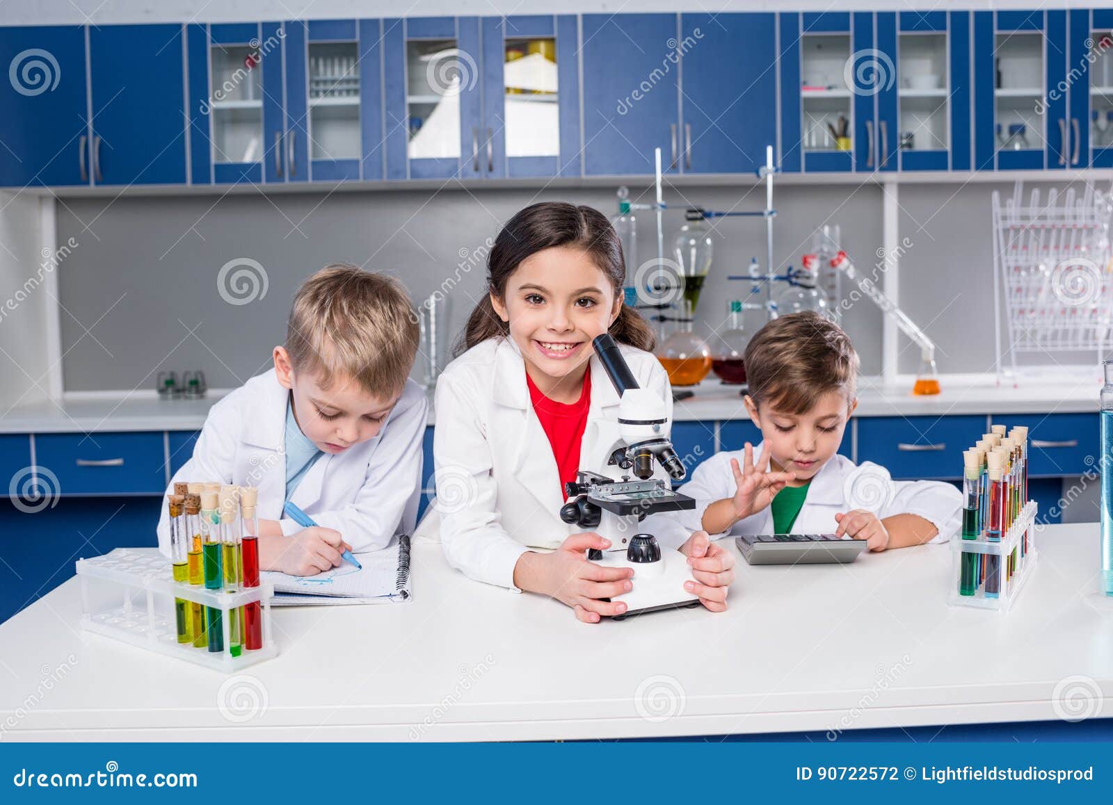Kids in Chemical Laboratory Stock Photo - Image of preteen, schoolboys ...