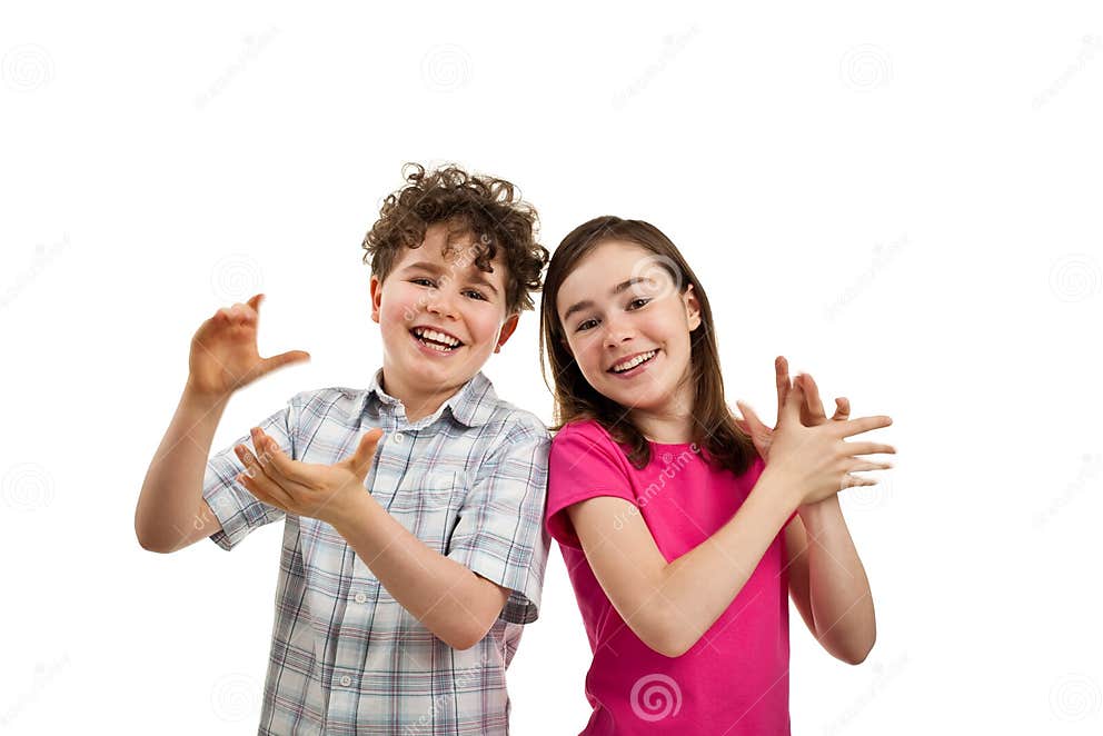 Kids clapping stock image. Image of happiness, family - 9748369