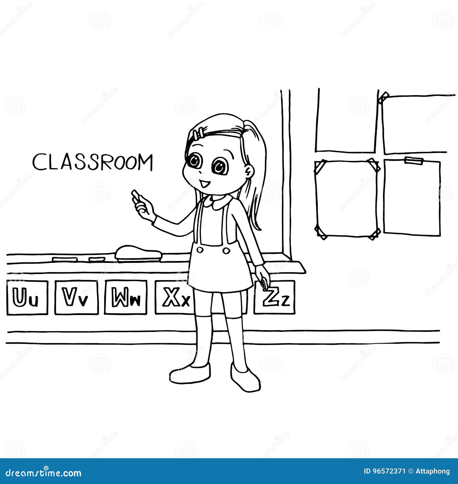 Chalkboard With Cartoon Faces Vector Illustration | CartoonDealer.com ...