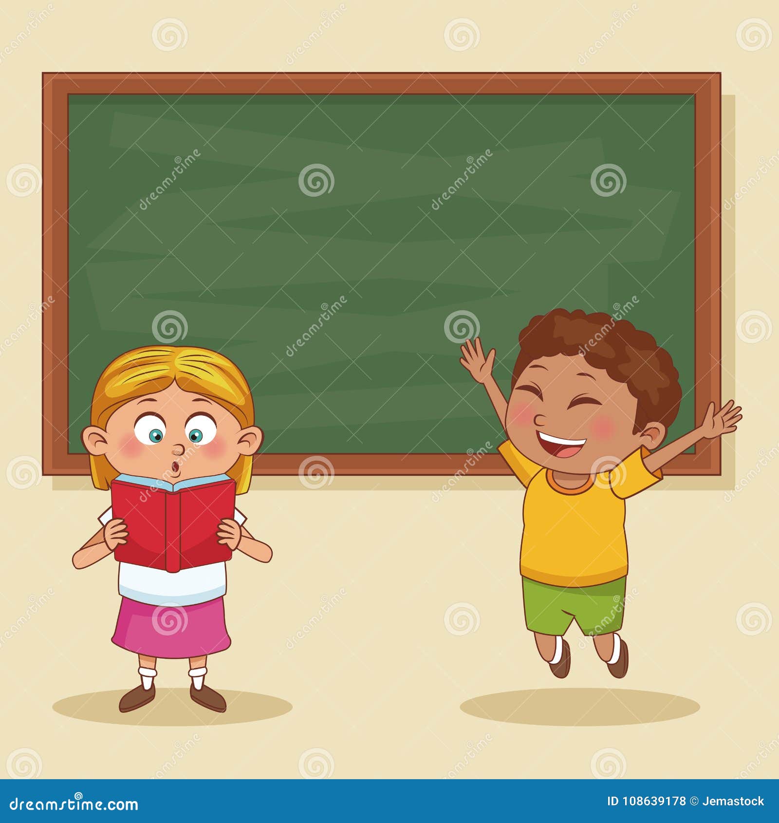 Kids in classroom stock vector. Illustration of junior - 108639178