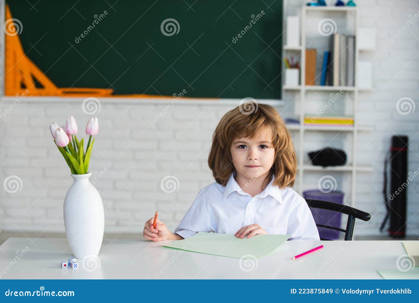 Kids in Classroom at School. Education and Learning for Child. Stock ...
