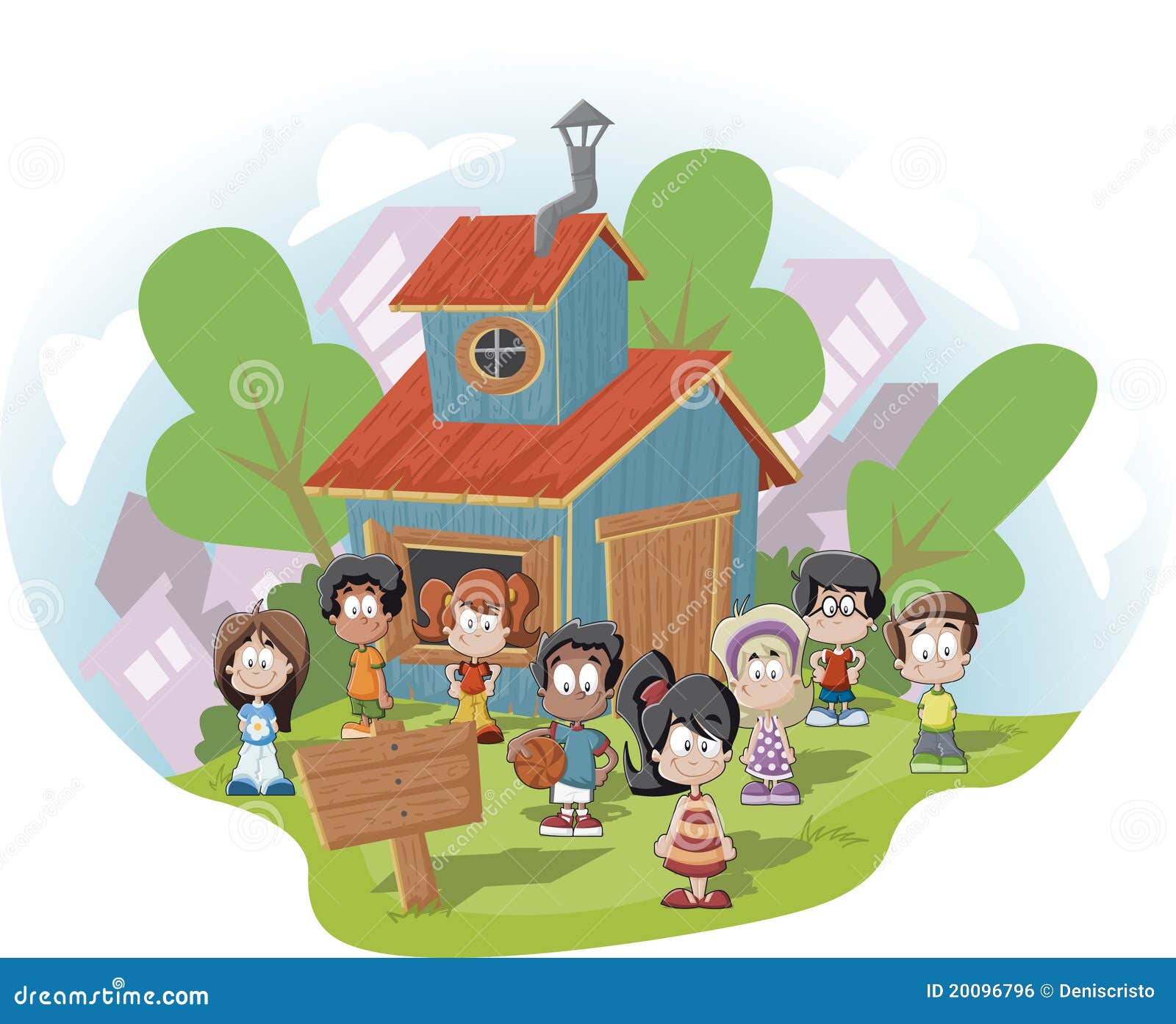 Kids club house stock vector. Illustration of cheerful - 20096796