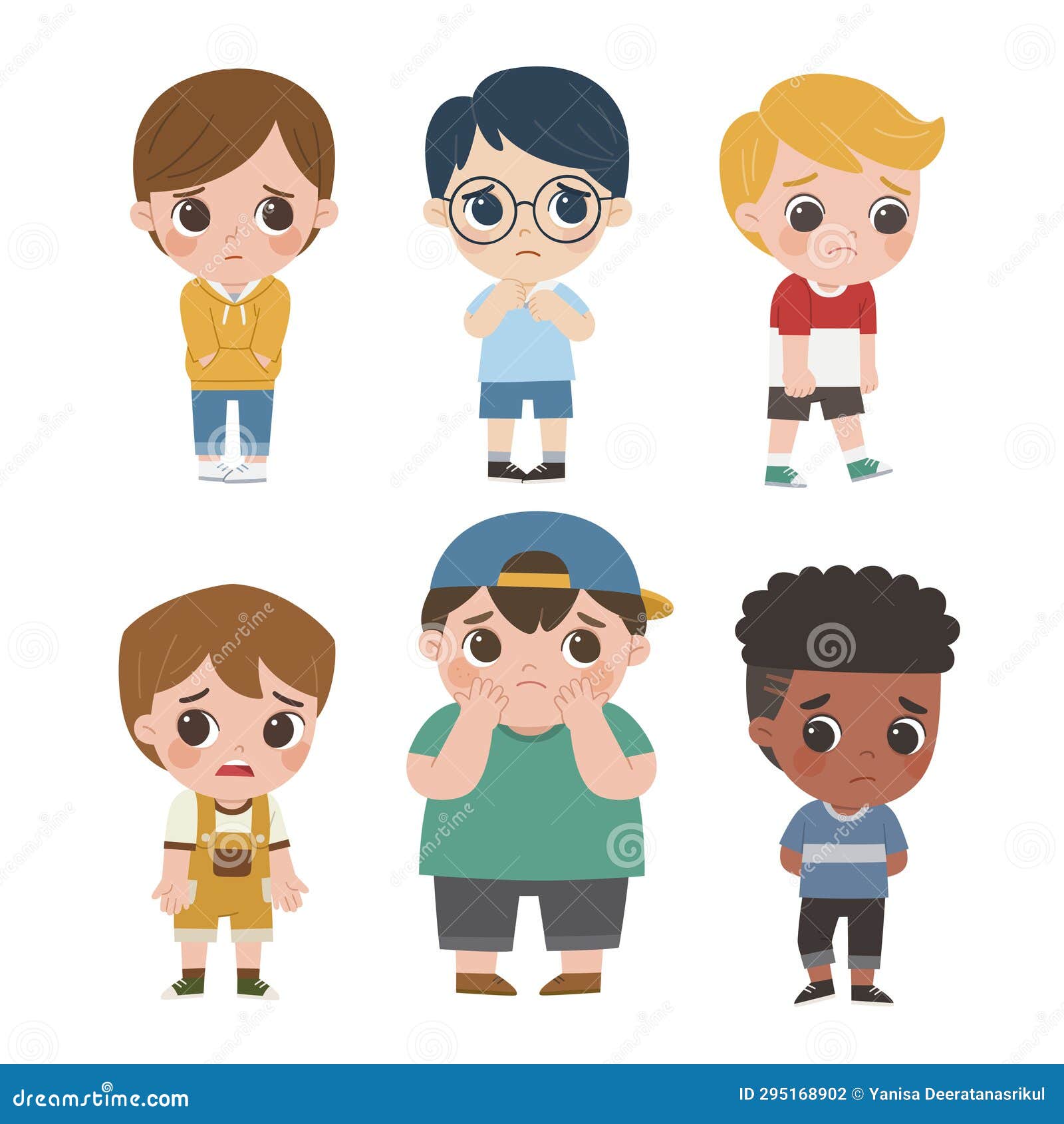 Kids Collection of Emotions. Different Cute Kids in Various Expressions ...
