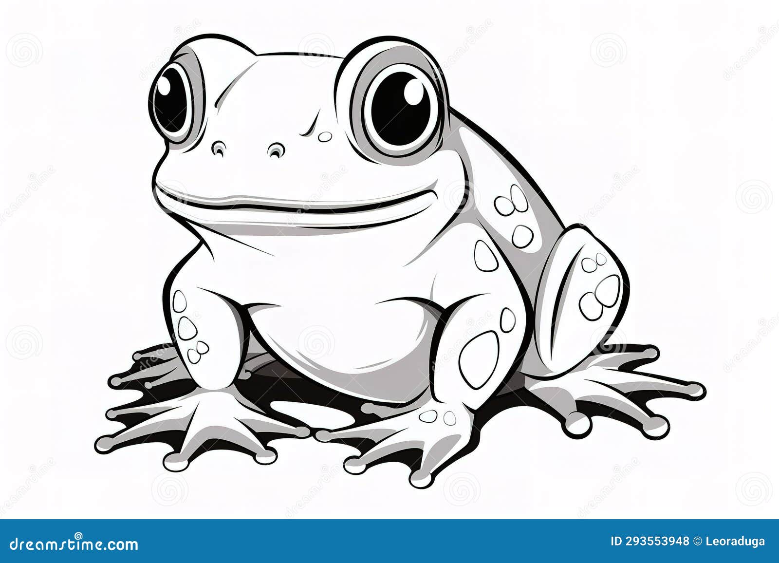 Kids Coloring Book Image, a Toad, Basic Line Drawing, Simple Image for ...