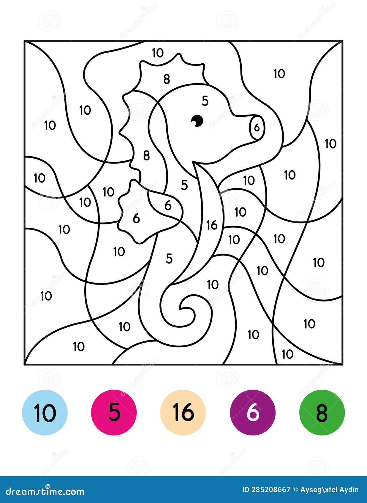 Kids Coloring Page: Color by Number Editorial Photography ...