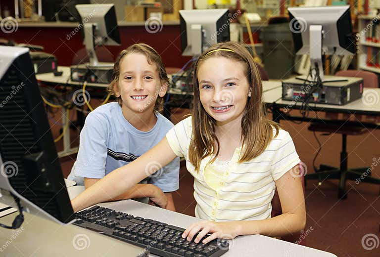 Kids in Computer Lab stock photo. Image of cute, girl - 3146806
