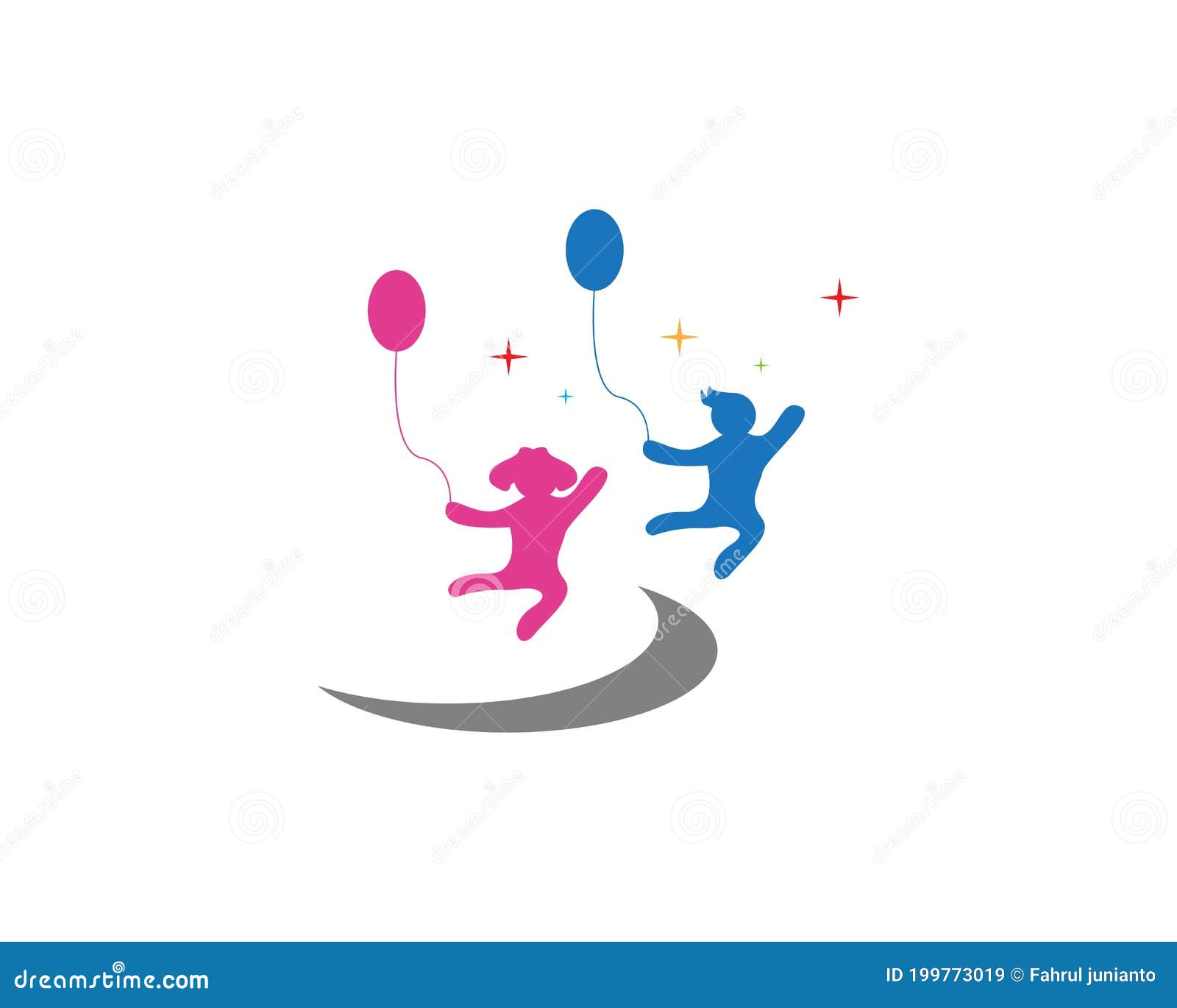 Kids Concept Logo Vector Illustration Icon Design Stock Vector ...