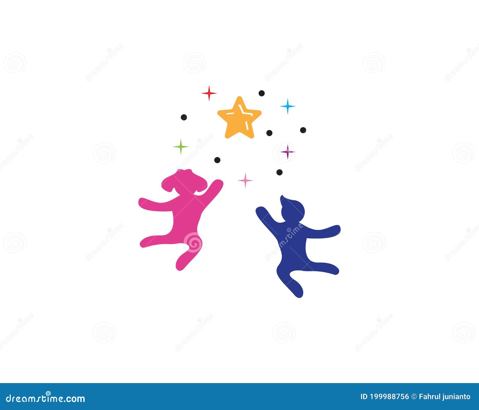 Kids Concept Logo Vector Illustration Icon Design Stock Vector ...