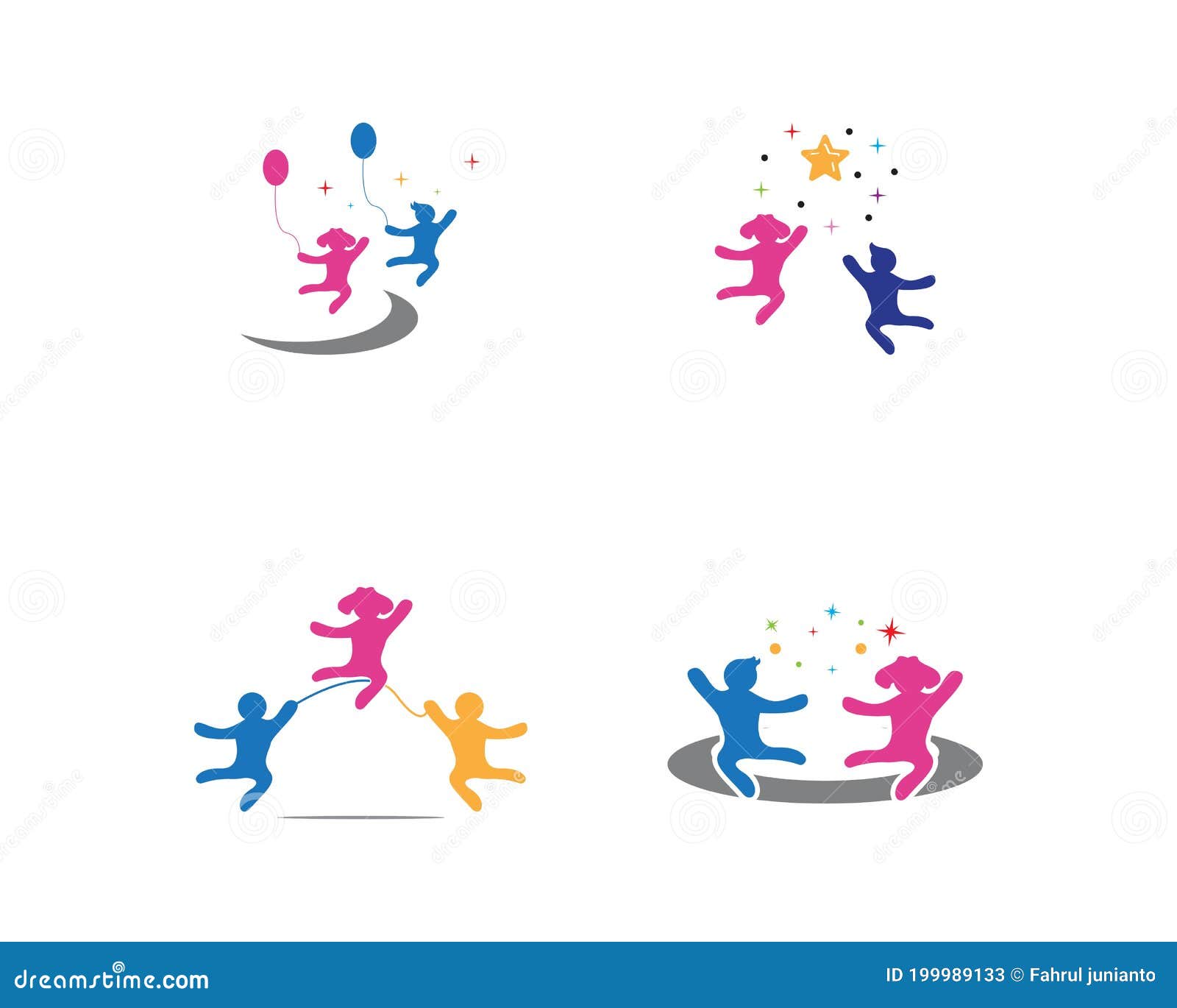 Kids Concept Logo Vector Illustration Icon Design Stock Vector ...