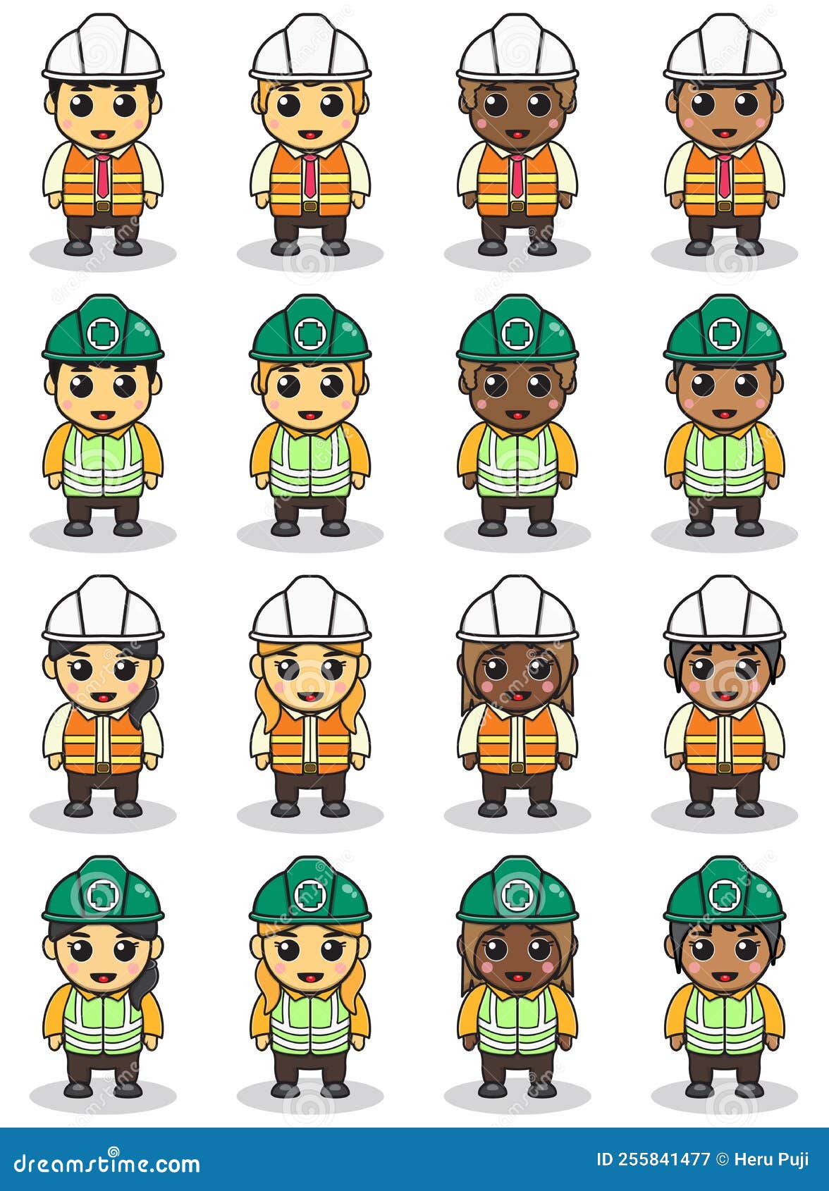 Vector Illustration of Cute Builders Kids Cartoon Stock Vector ...