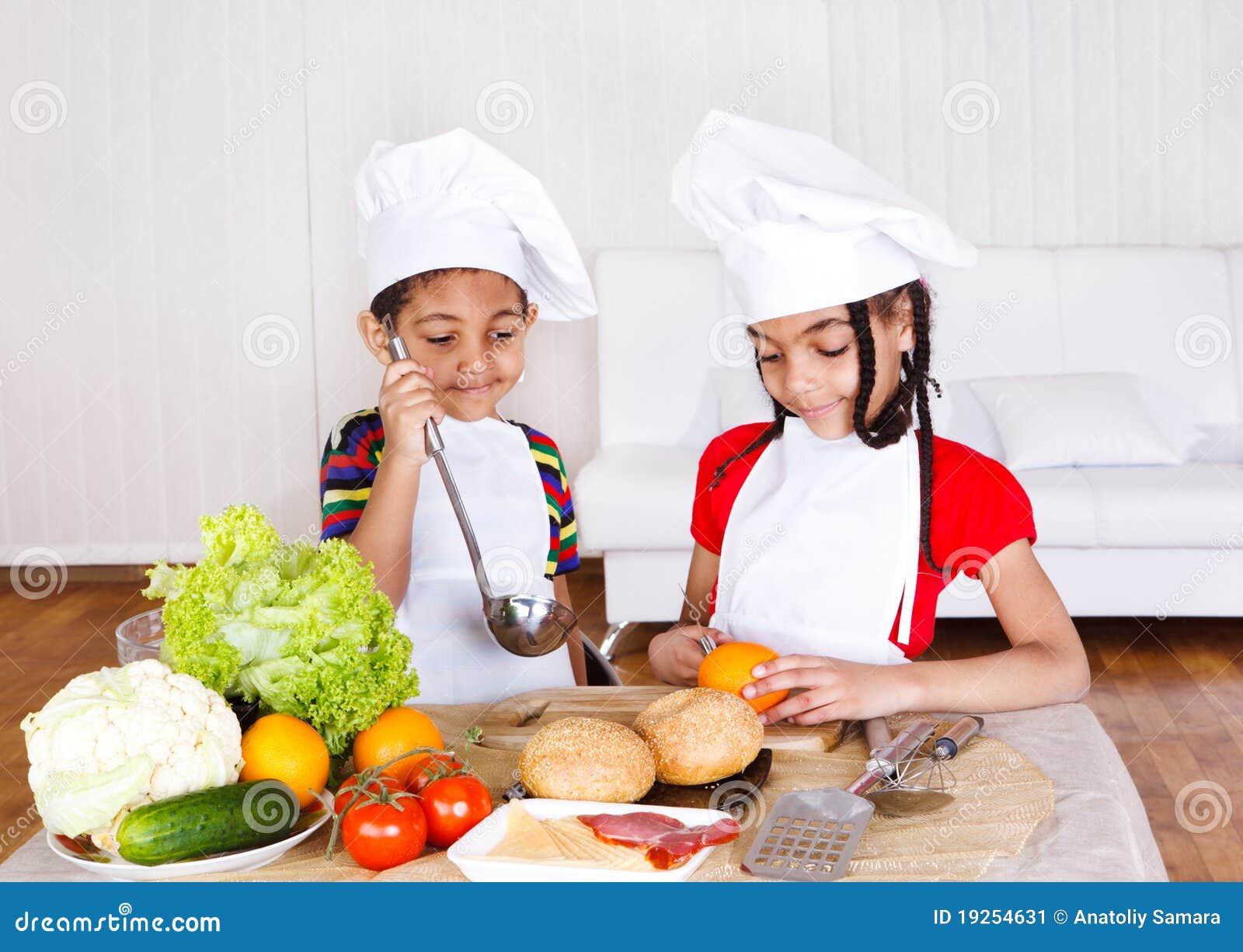 Kids cooking stock image. Image of people, cheese, food - 19254631